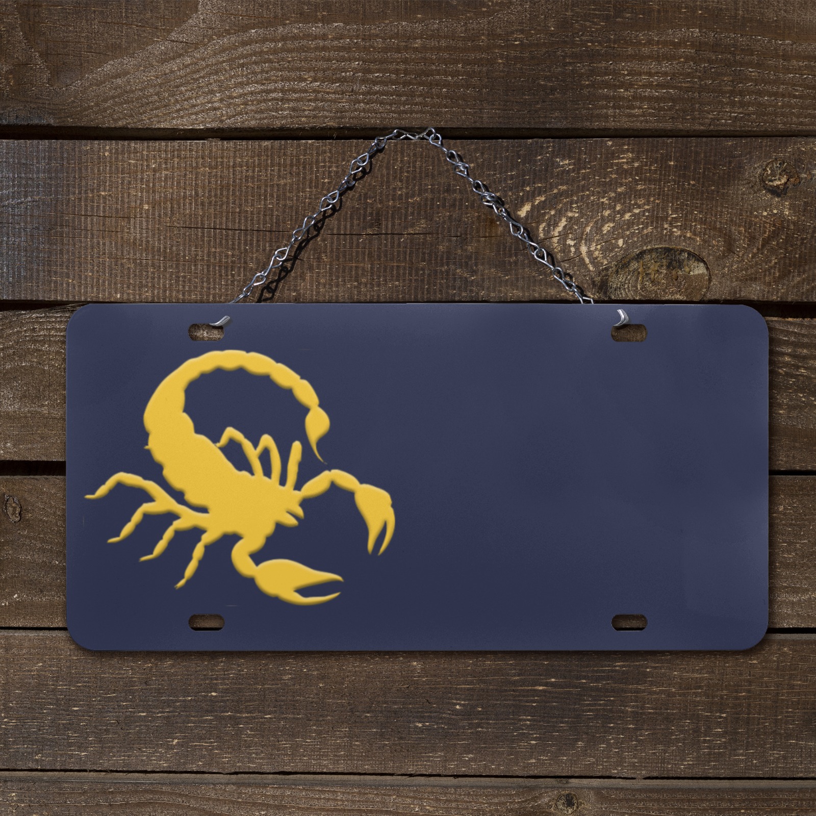 Yellow silhouette image of a scorpion creature. Custom License Plate ...