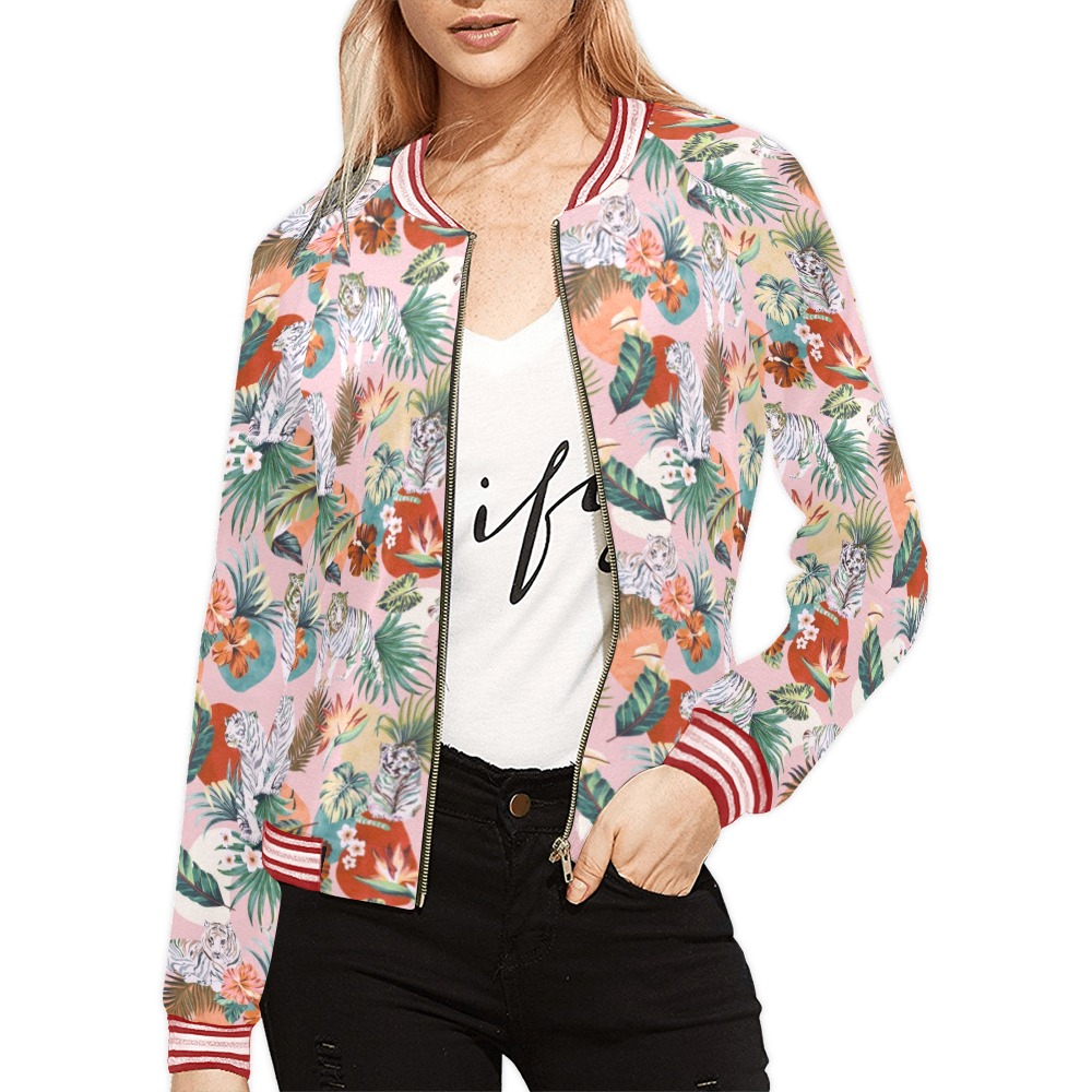 Tigers in the colorful jungle 22-01 All Over Print Bomber Jacket for ...