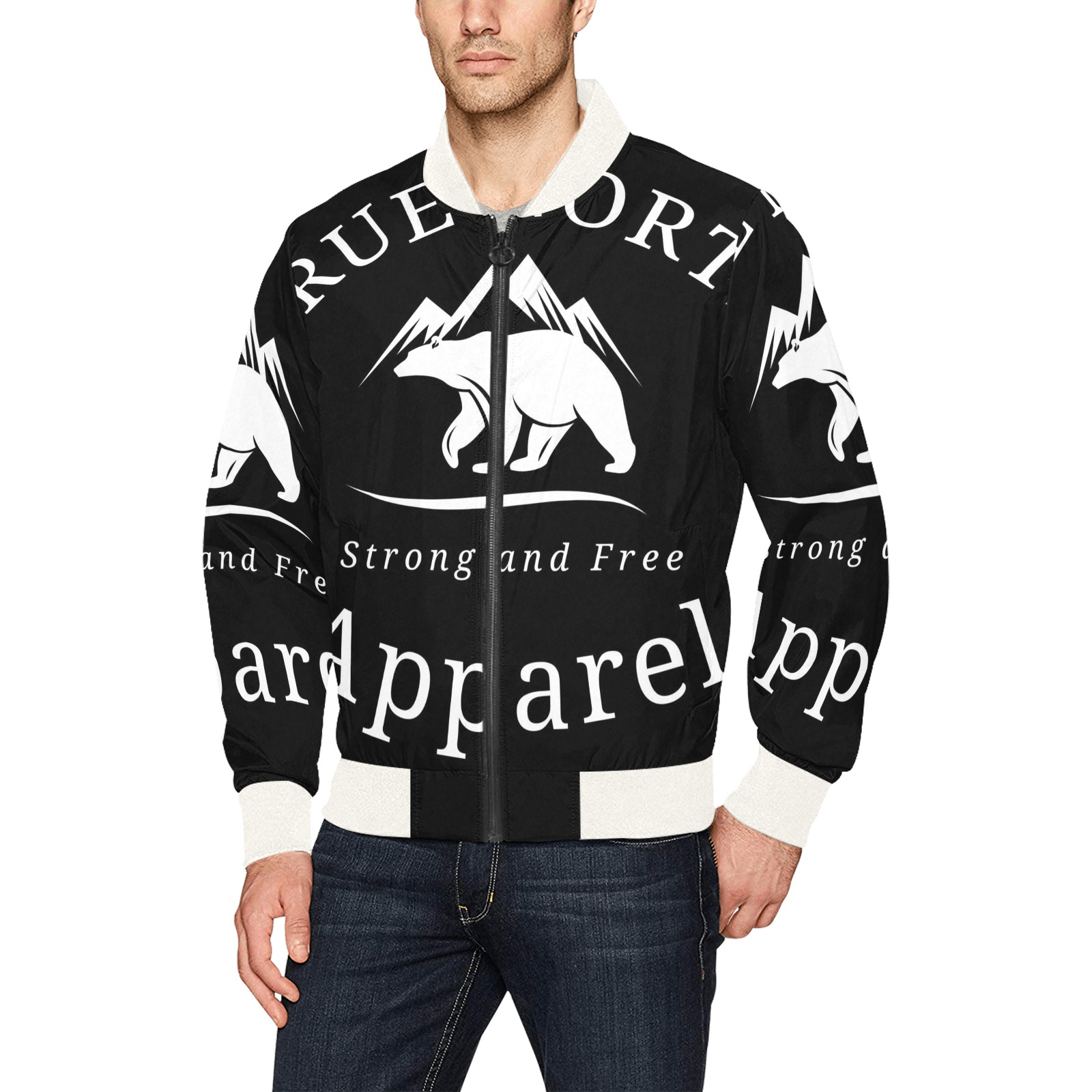 True North Apparel Designer Bomber Jacket (Black) All Over Print Bomber ...