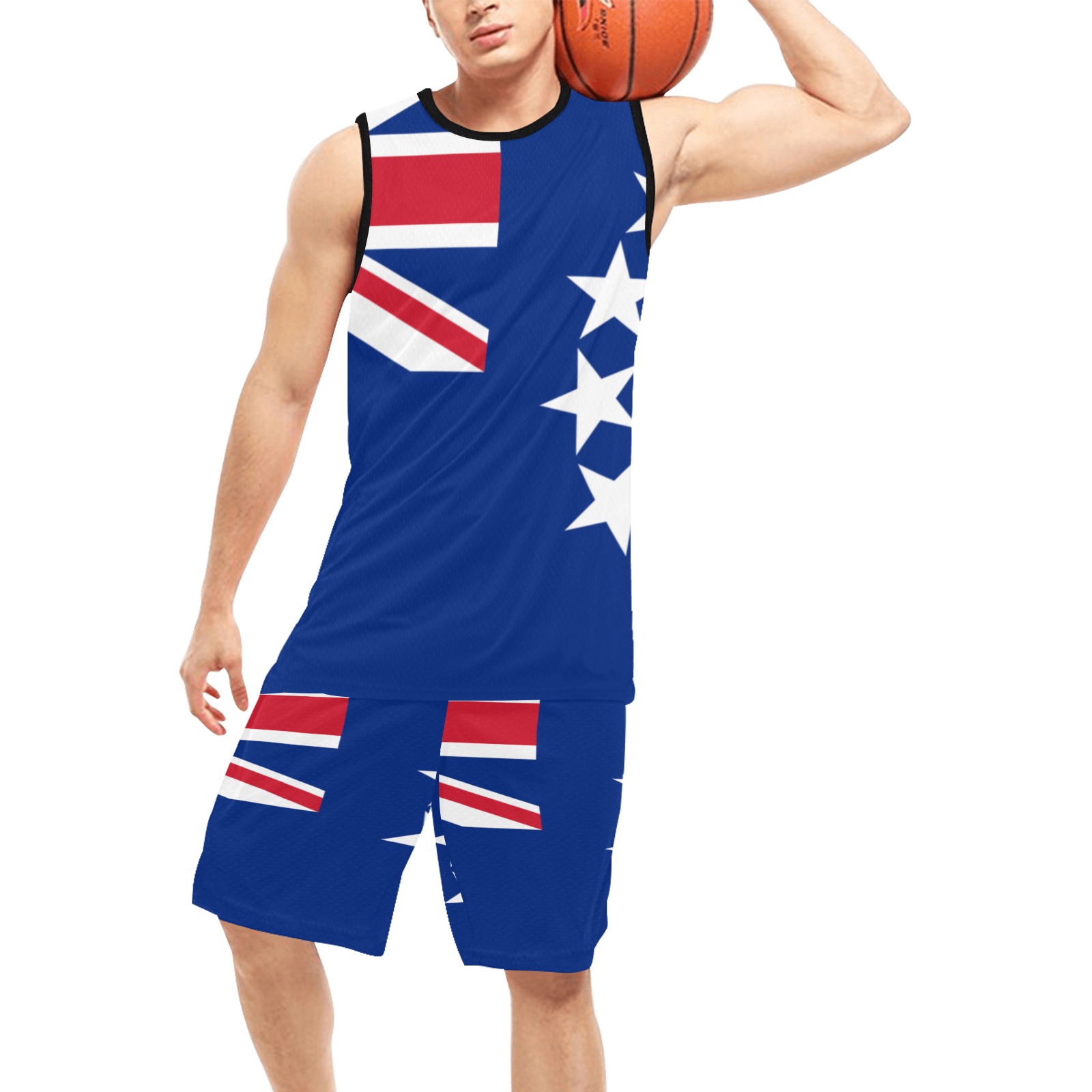 Flag_of_the_Cook_Islands.svg Basketball Uniform with Pocket | ID: D6305402