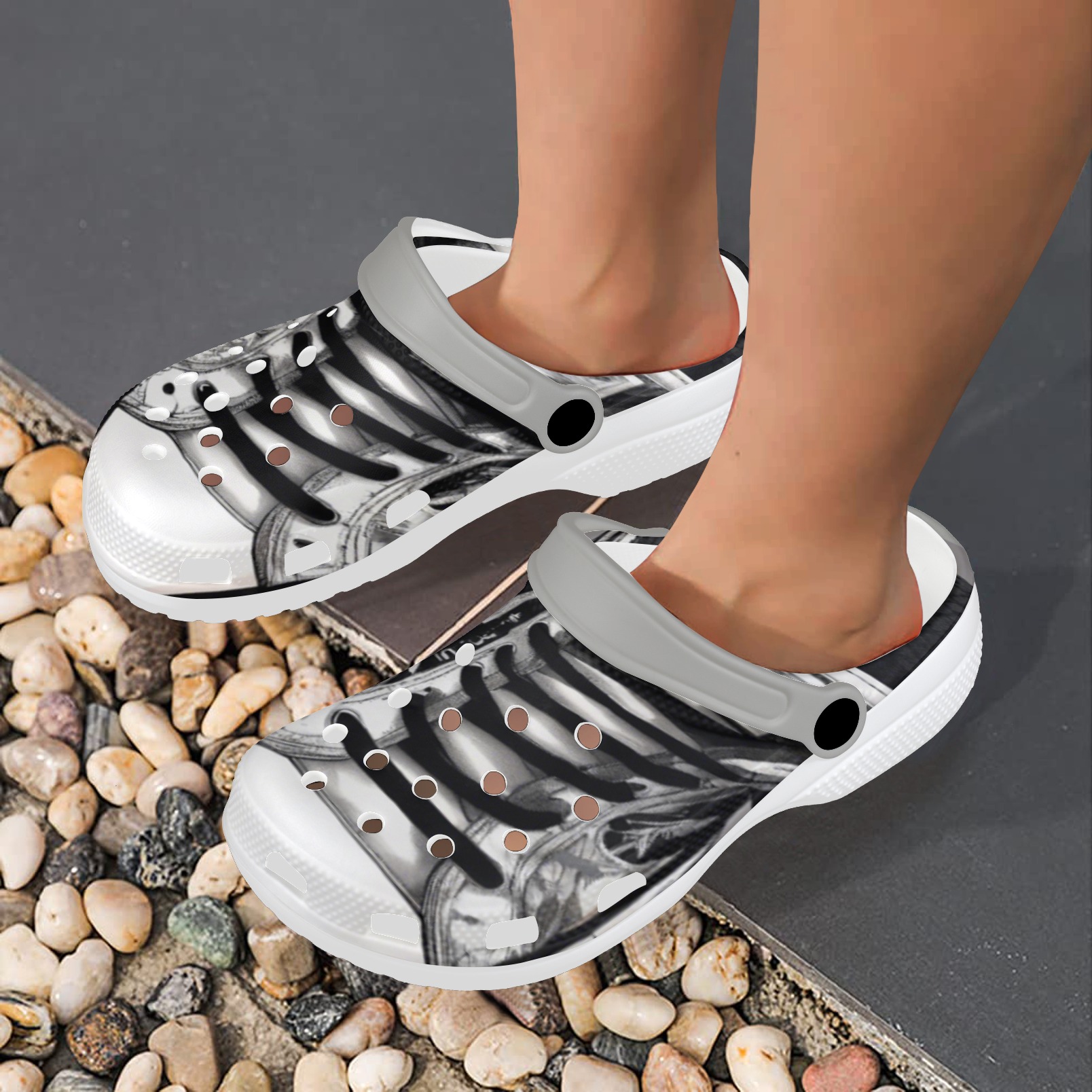 View recent photos (6)Sneaker Clogs Gray Custom Print Foam Clogs for ...