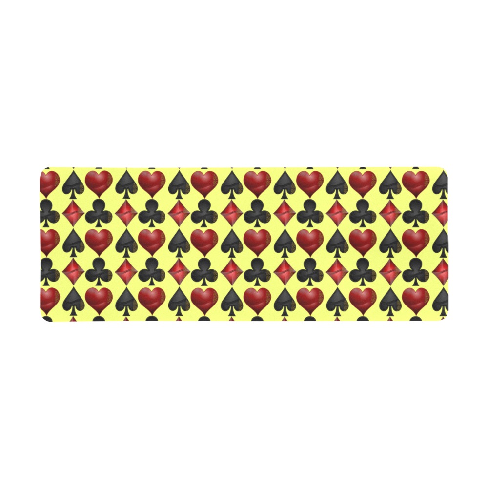 Playing Card Shapes - Yellow Gaming Mousepad (31"x12") | ID: D6081791