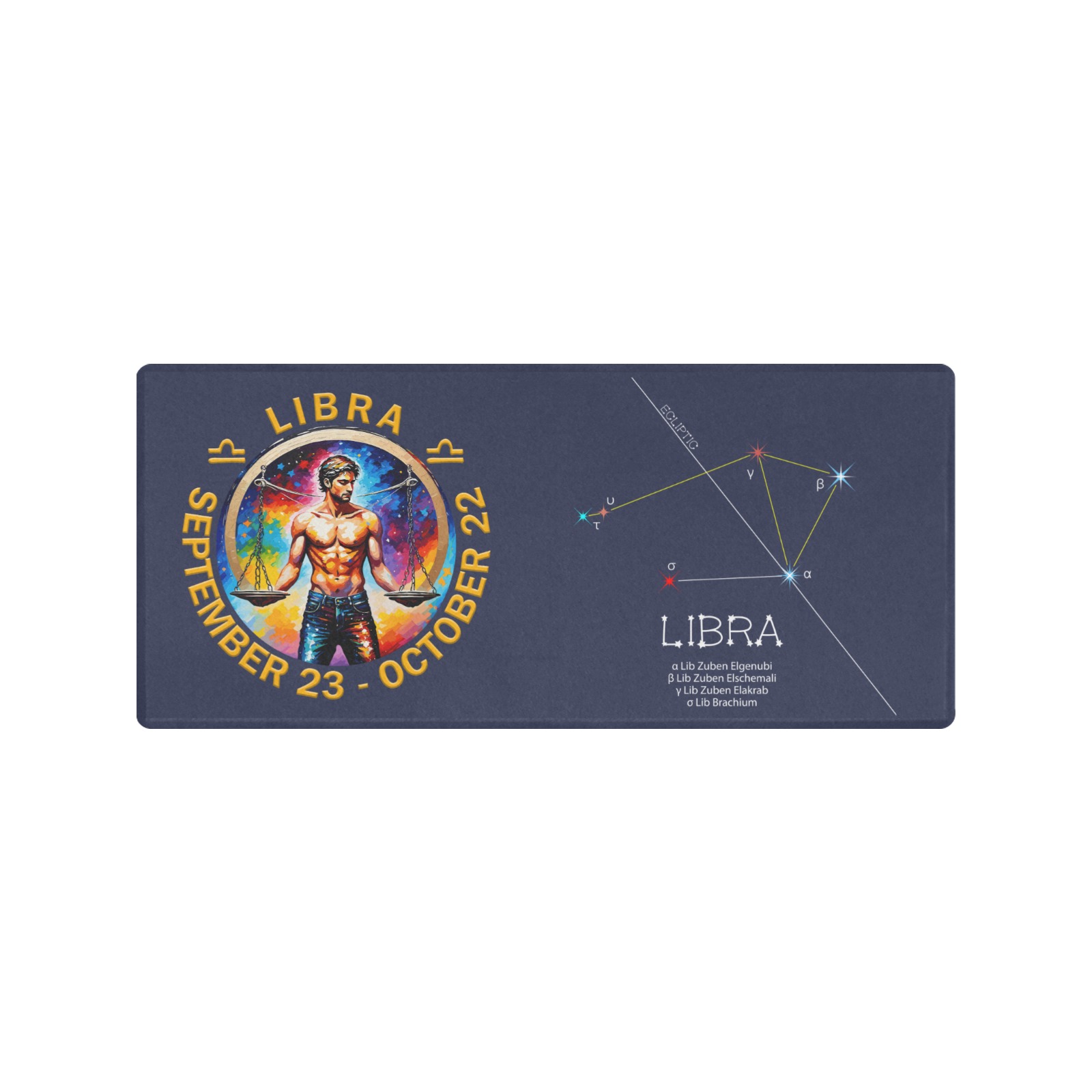 Libra Zodiac Symbol Dates Horoscope Man Astrology Gaming Mousepad (35 ...