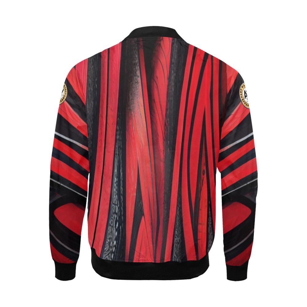 red and black vertical striped All Over Print Bomber Jacket for Men ...