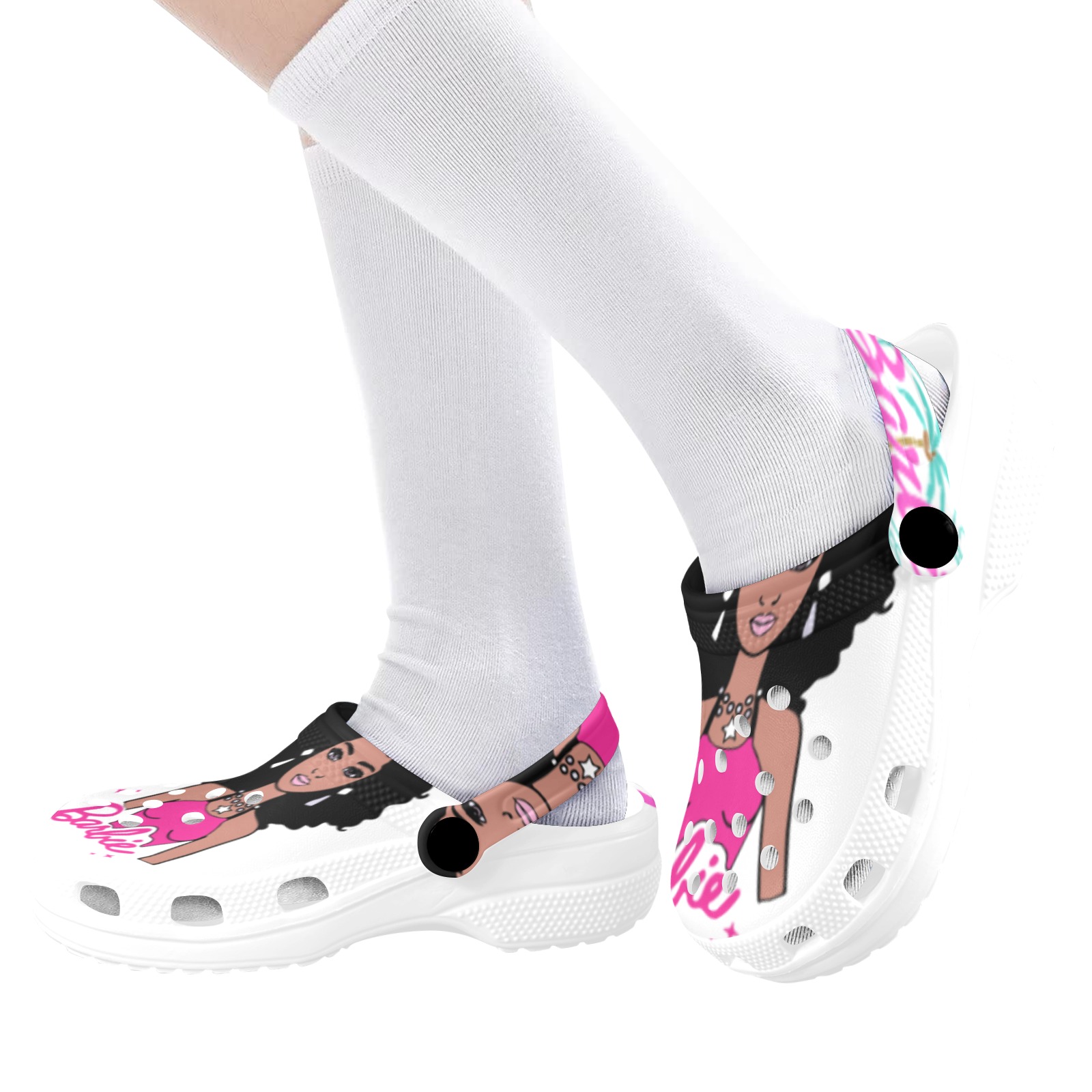 Afro Barbie Crocs Custom Print Foam Clogs for Kids | ID: D6777339