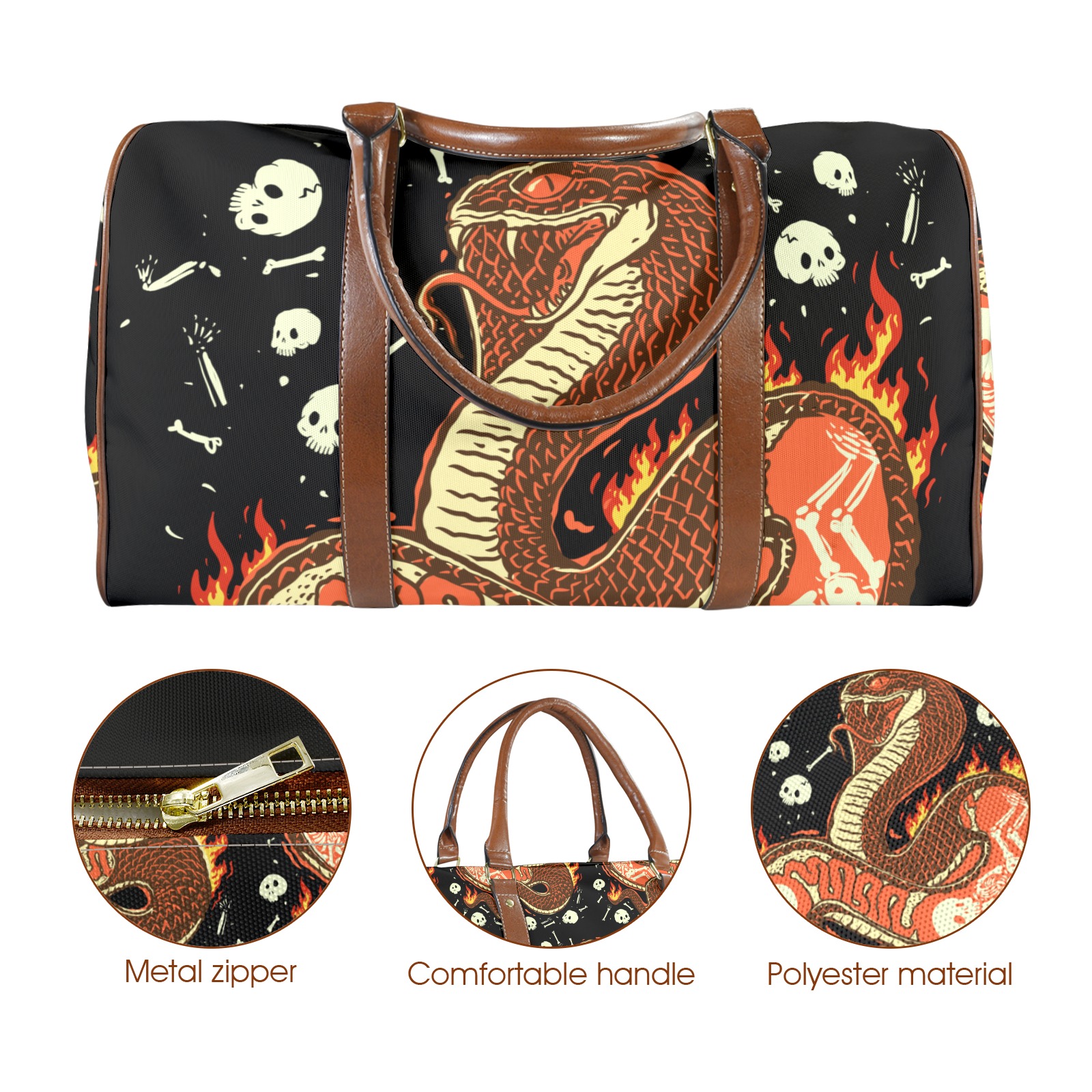 Xenyth Travel Bat Large Capacity Travel Bag-Large (Brown Long Patch ...