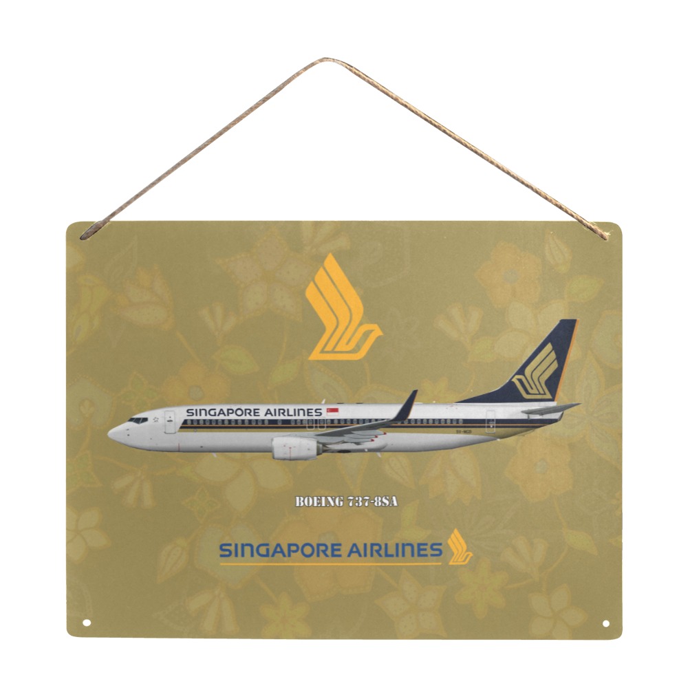 singapore airlines Boeing 737-8SA Metal Sign 16"x12" | ID: D6873693