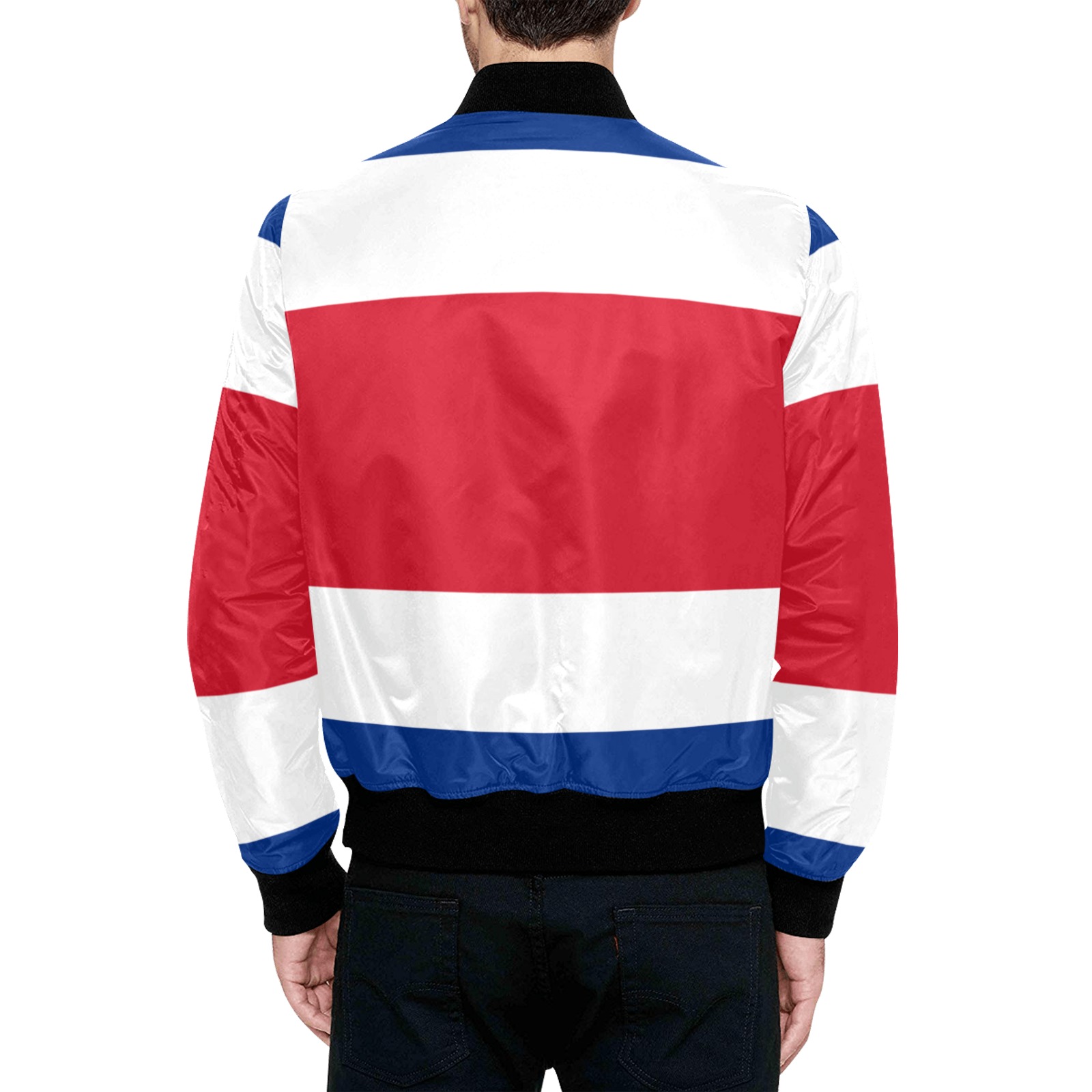 Flag_of_Costa_Rica.svg All Over Print Quilted Bomber Jacket for Men ...