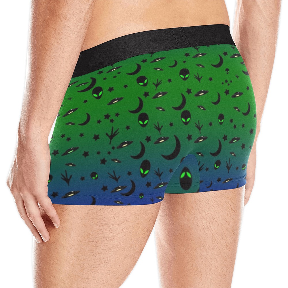 Aliens and Spaceships - Blue/Green Men's All Over Print Boxer Briefs ...