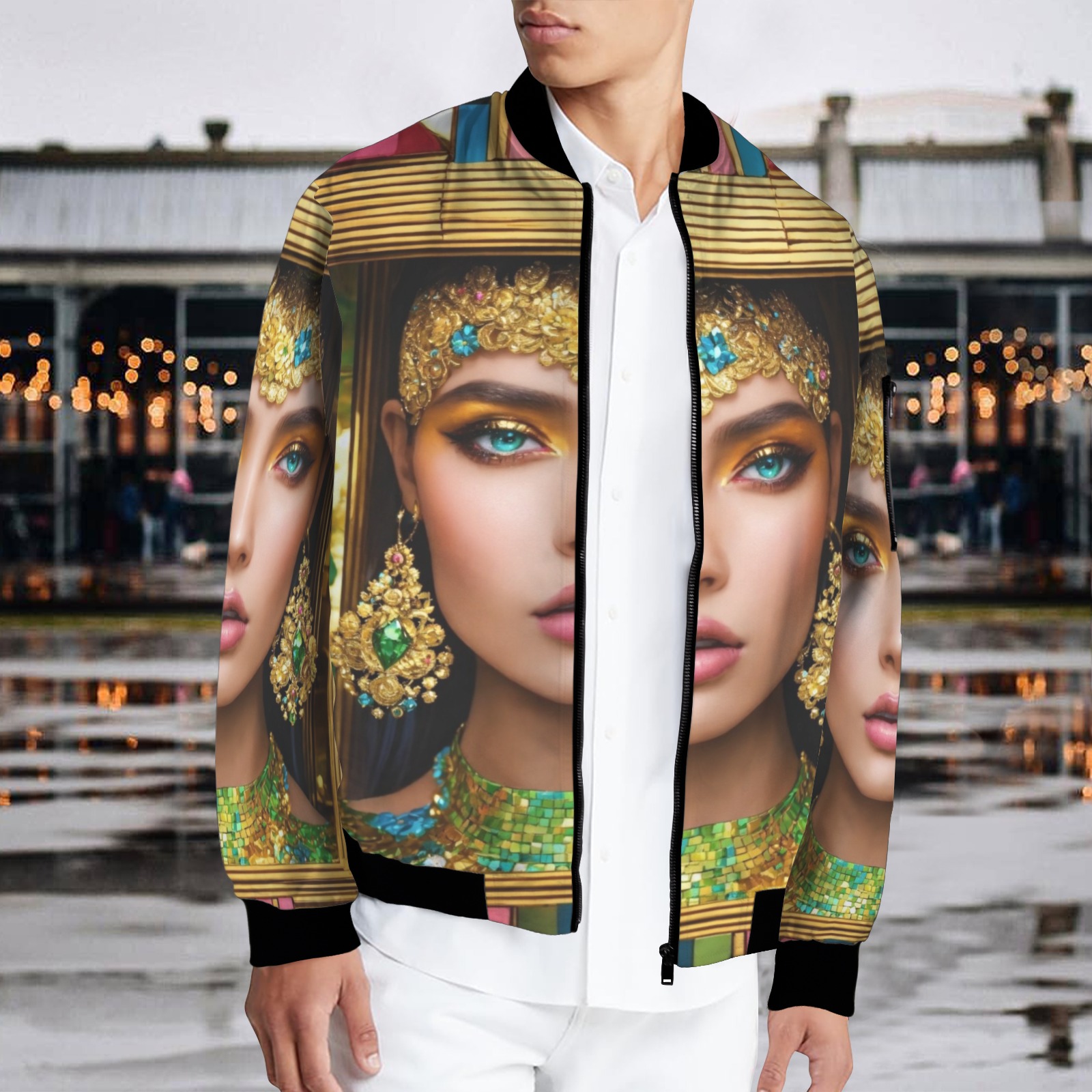 Frame supermodel painted Men's Bomber Jacket (Model H65) | ID: D7266670