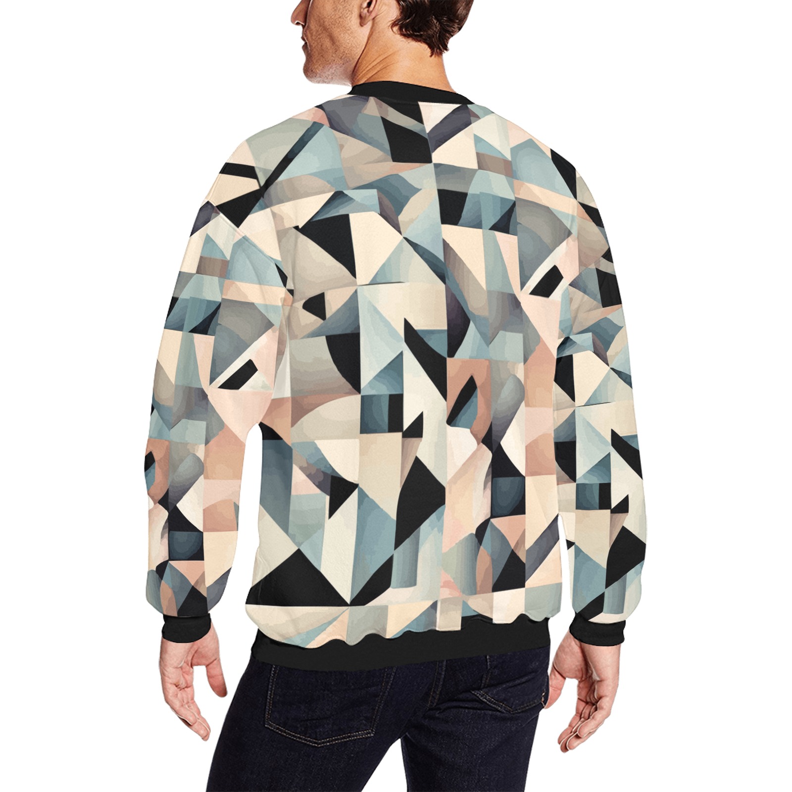 Modern abstract geometric pattern of pastel colors Men's Oversized ...