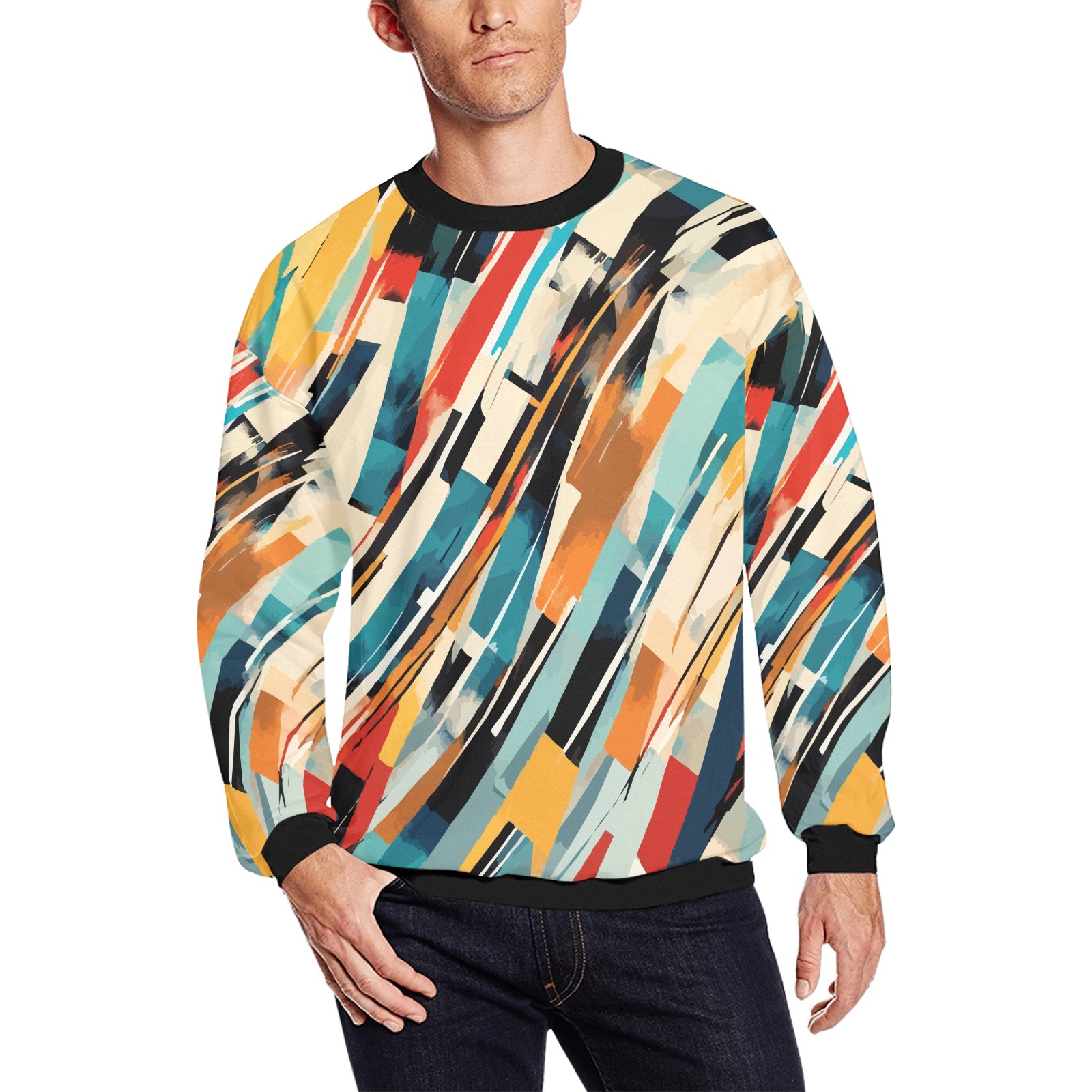 Classy abstract art of shapeless forms and colors Men's Oversized ...