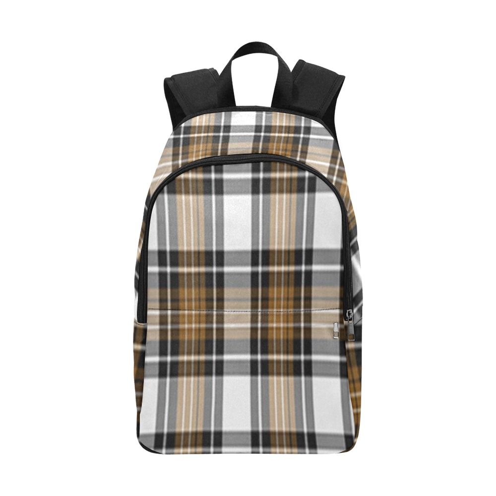 Brown Black Plaid Fabric Backpack for Adult (Model 1659) | ID: D6378031