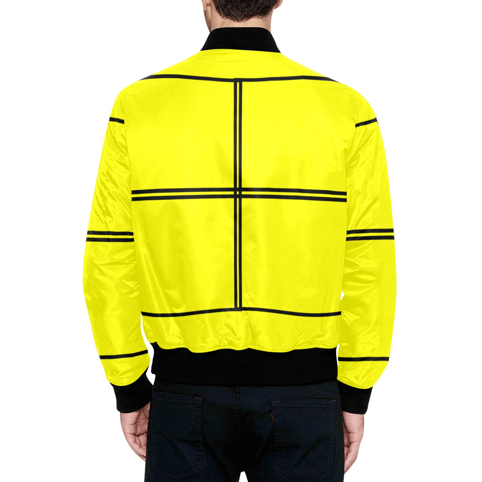 Black Interlocking Squares funhouse yellow All Over Print Quilted ...