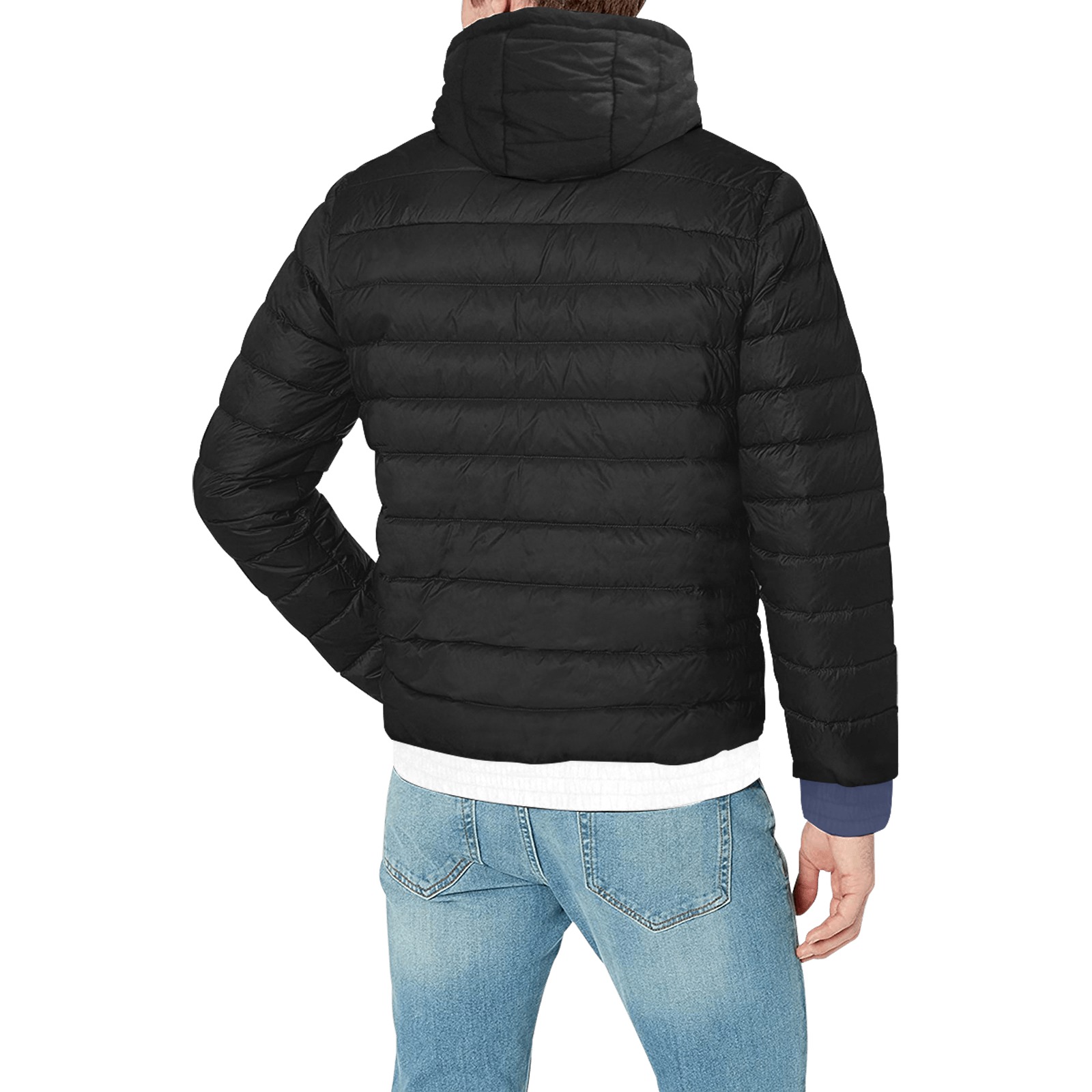 Geek Apparel Solid Black Hooded Jacket Men's Padded Hooded Jacket ...