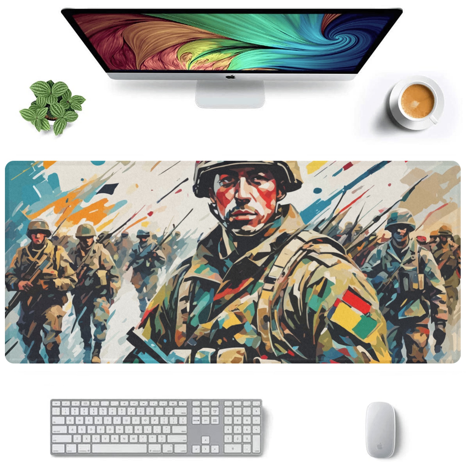 Allegory of Army. A group of military servicemen Gaming Mousepad (35 ...