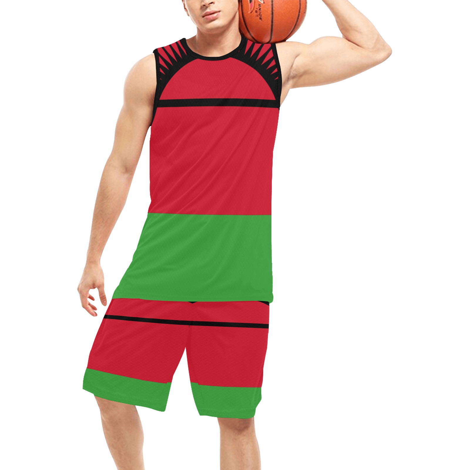 Flag_of_Malawi.svg Basketball Uniform with Pocket | ID: D6310957