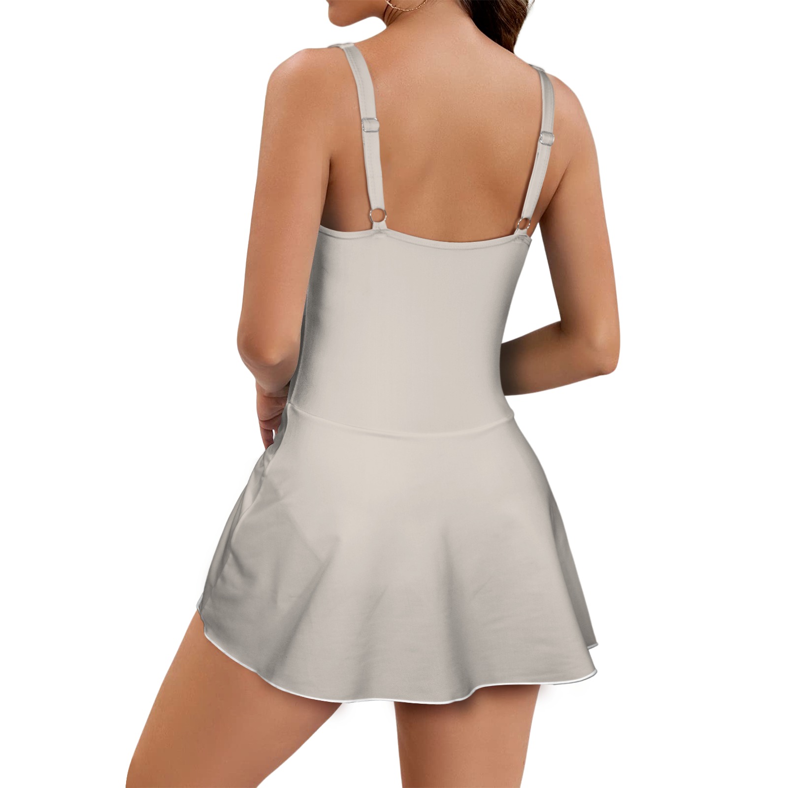 Perfectly Pale Women's One Piece Skirted Swimsuit (Model S54) | ID ...