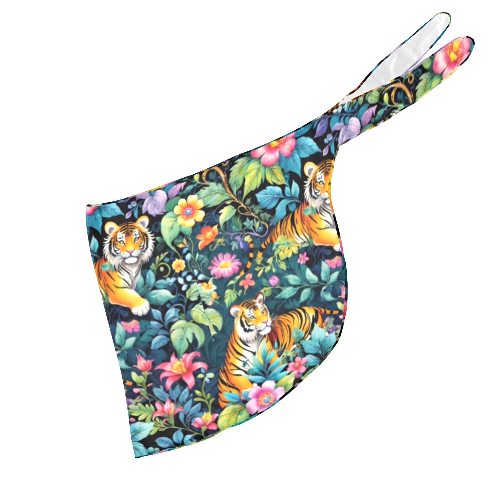Jungle Tigers and Tropical Flowers Pattern Beach Sarong Wrap | ID: D7033798