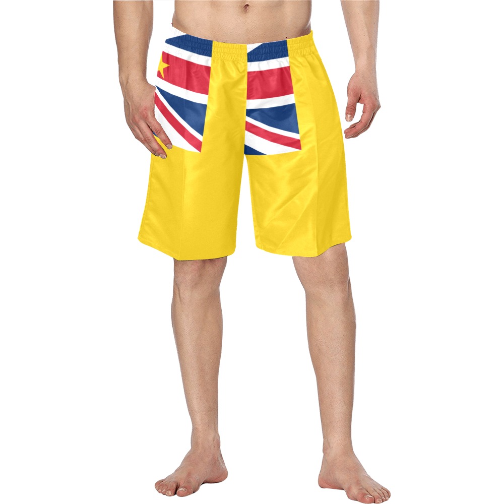 Flag_of_Niue.svg Men's Swim Trunk (Model L21) | ID: D6305700