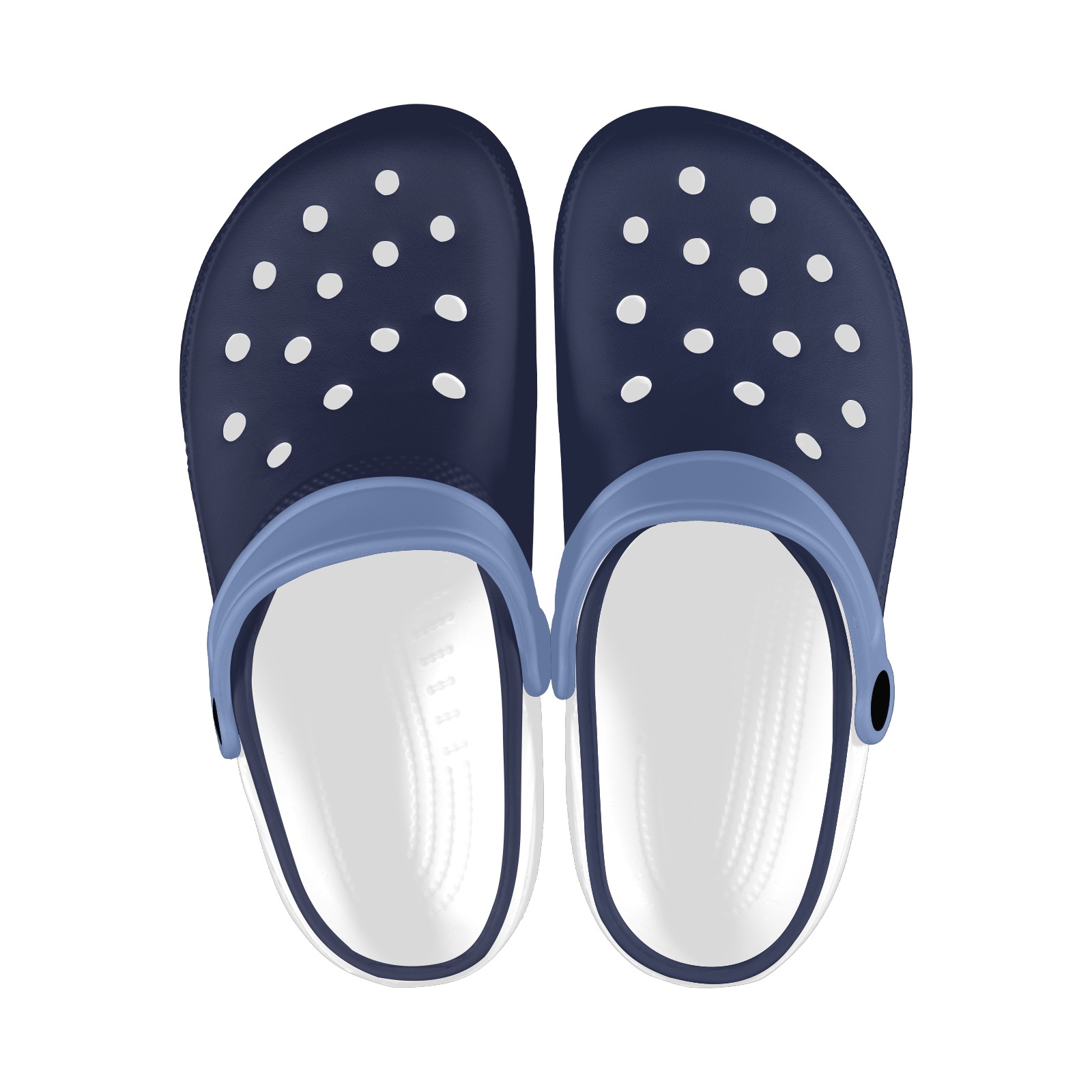 IMG_1388 Two Blue Clogs Custom Print Foam Clogs for Adults | ID: D7021827