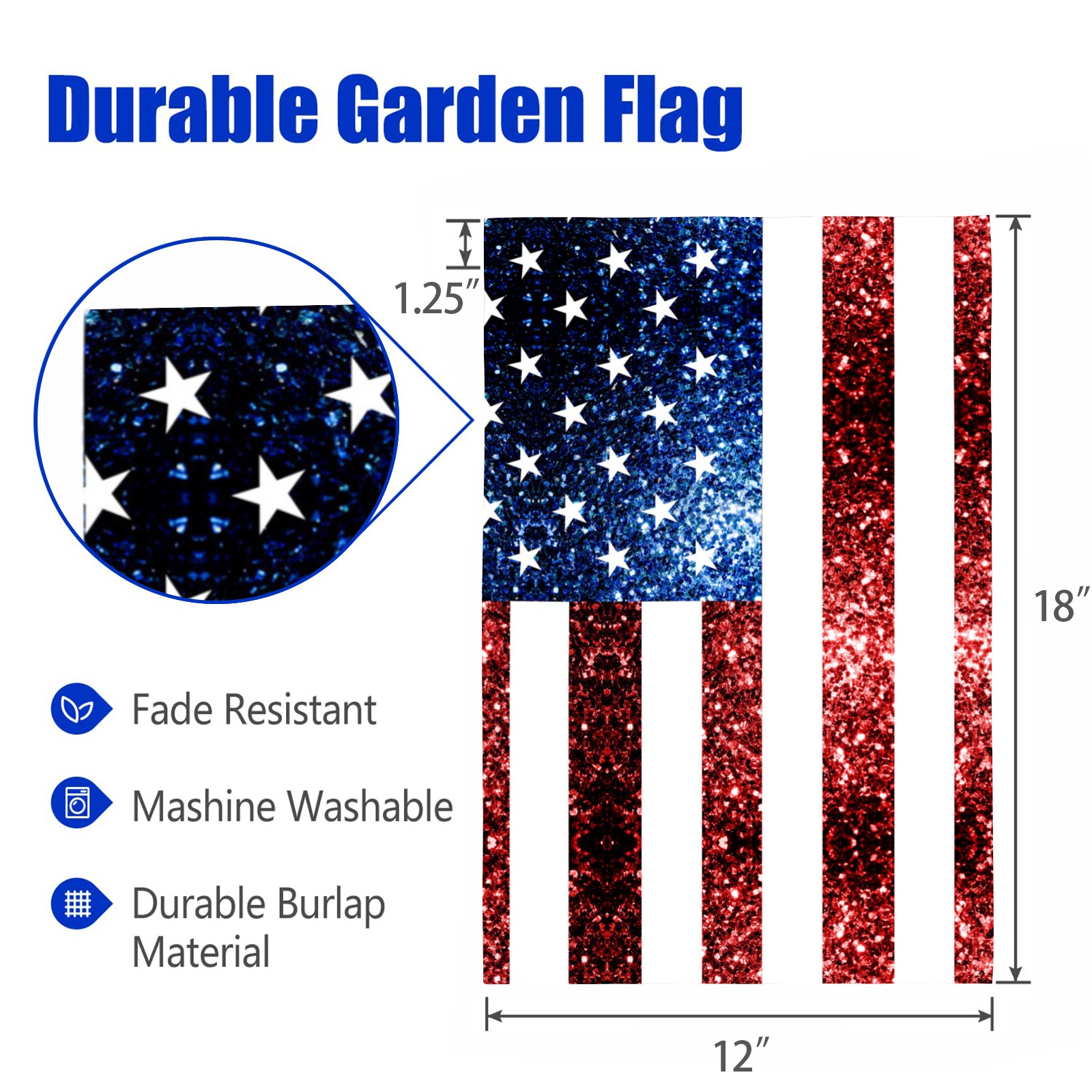 Sparkly USA flag America Red White Blue faux Sparkles patriotic bling ...