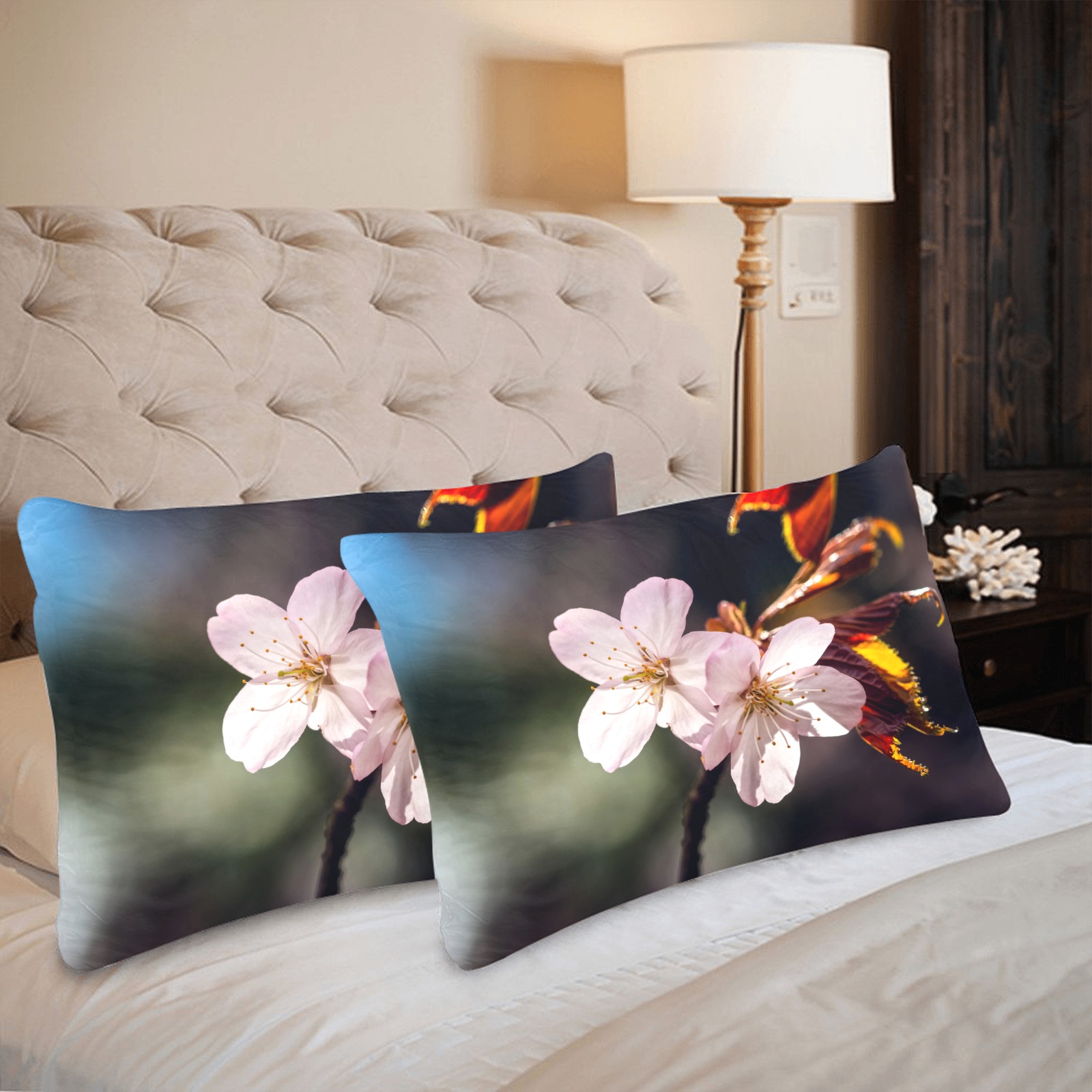 Two beautiful sakura Japanese cherry blossoms. Custom Pillow Case 20"x ...