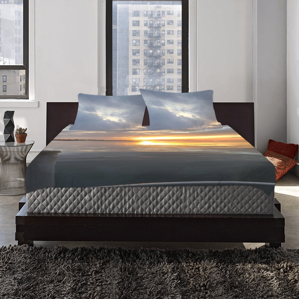 Pier Sunset 3-Piece Bedding Set | ID: D6645558