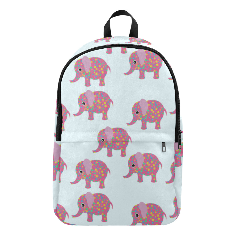 pink flower elephant Fabric Backpack for Adult (Model 1659) | ID: D7169913