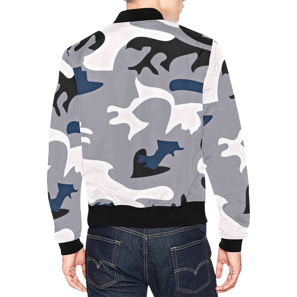 Geek Apparel Signature Grey and Black Camo Bomber Jacket All Over Print ...