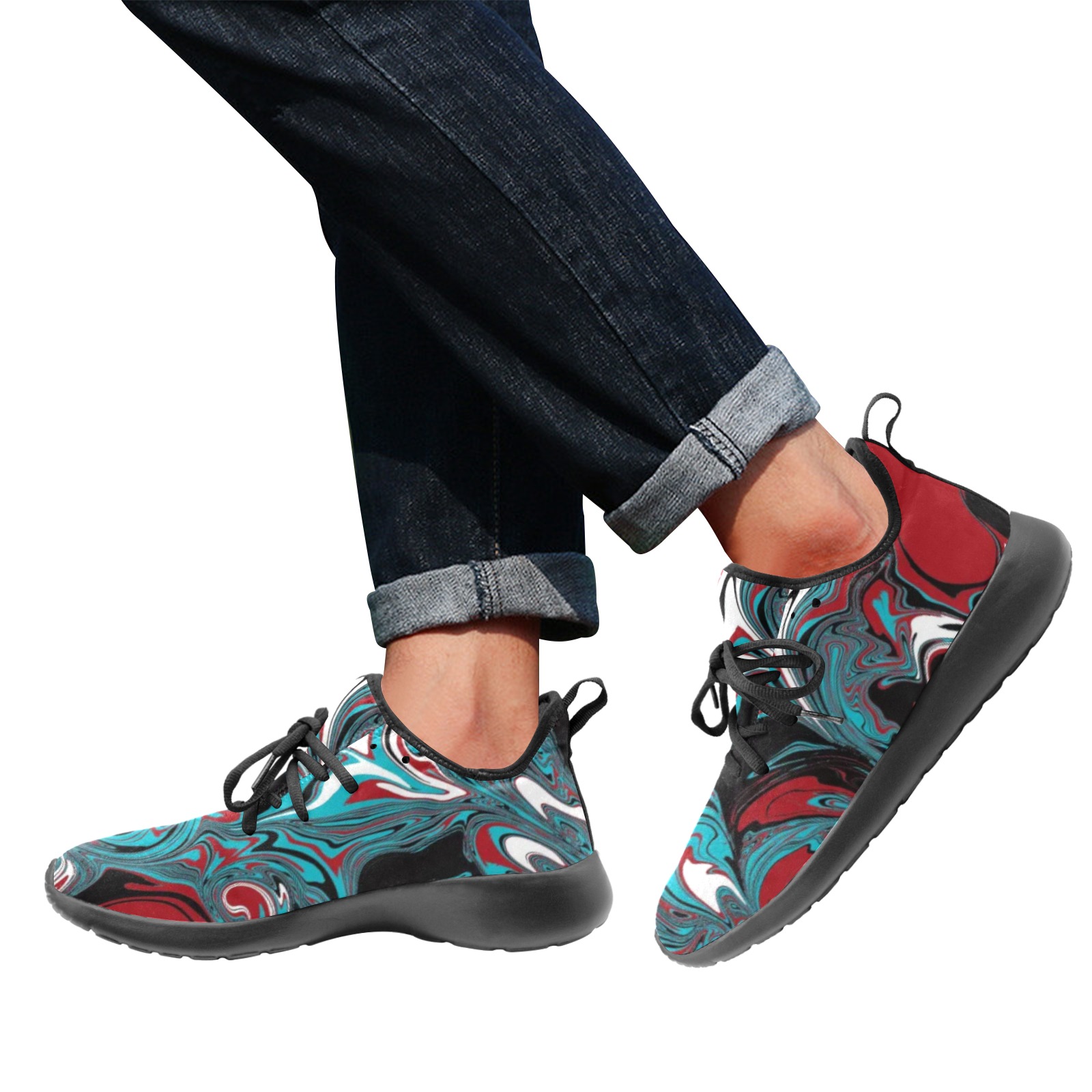 Dark Wave of Colors Men's One-Piece Vamp Sneakers (Model 67502) | ID ...