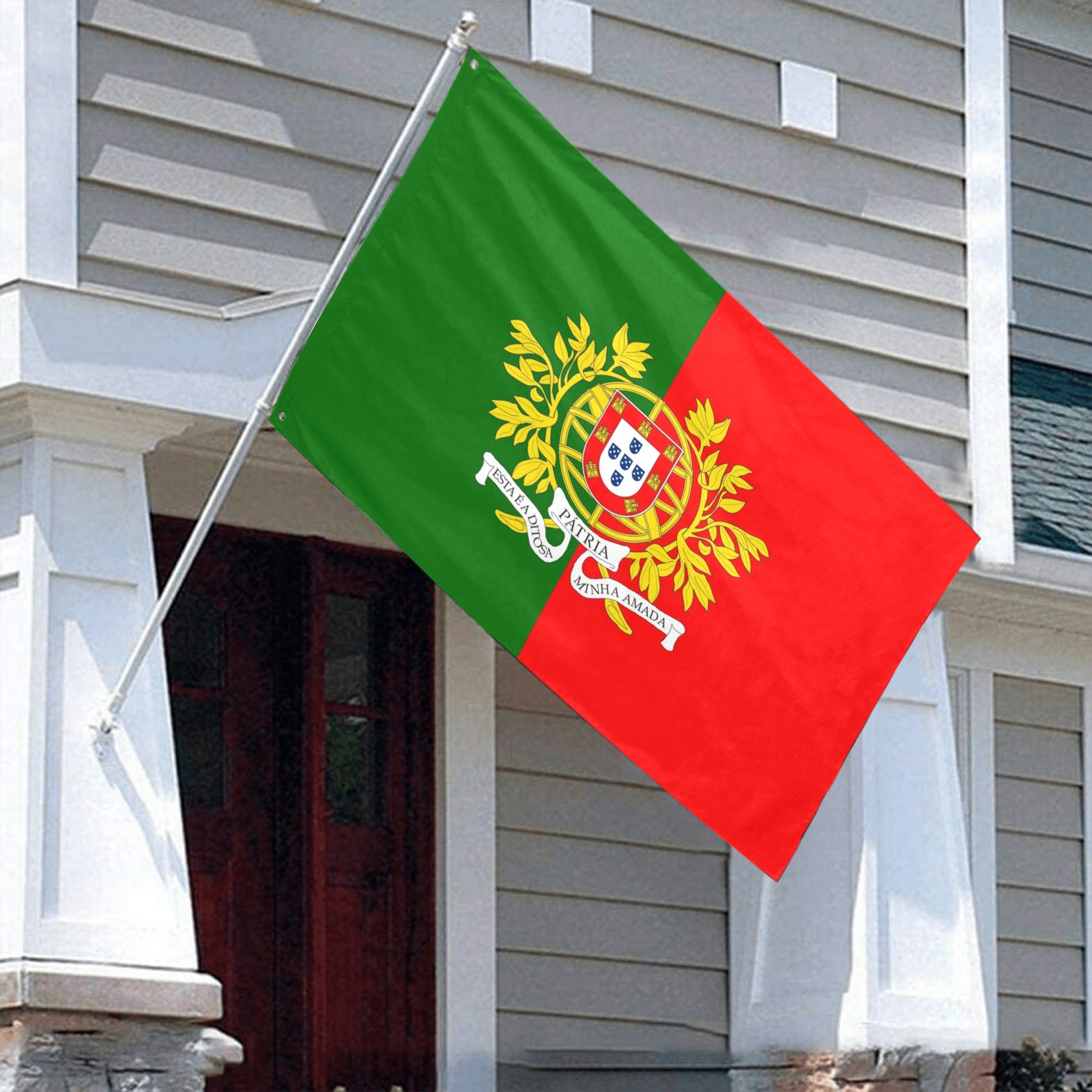 Portugal Flag Variant Shield Crest Garden Flag 70"x47" | ID: D5751833
