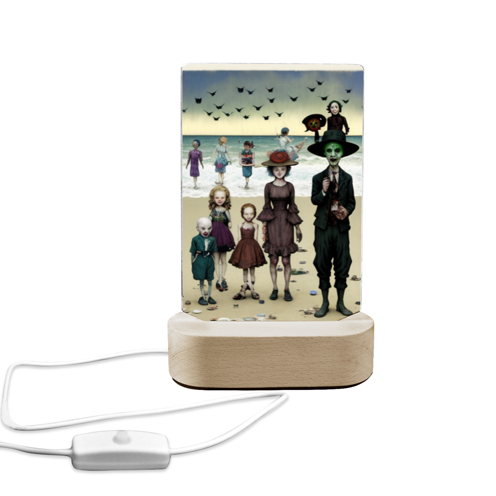 A group of zombie people at the beach 2 Acrylic Photo Print with ...