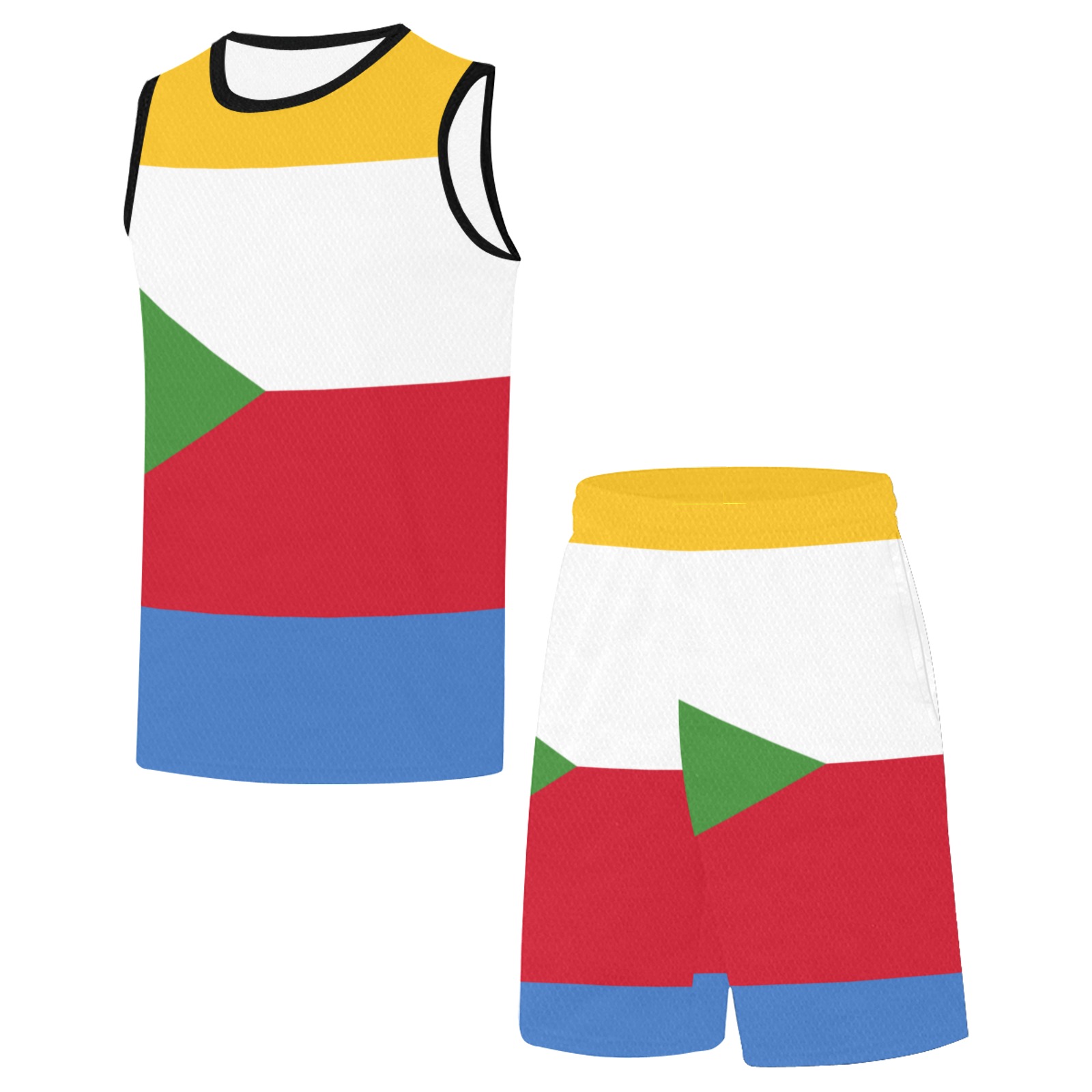 Flag_of_the_Comoros.svg Basketball Uniform with Pocket | ID: D6305399