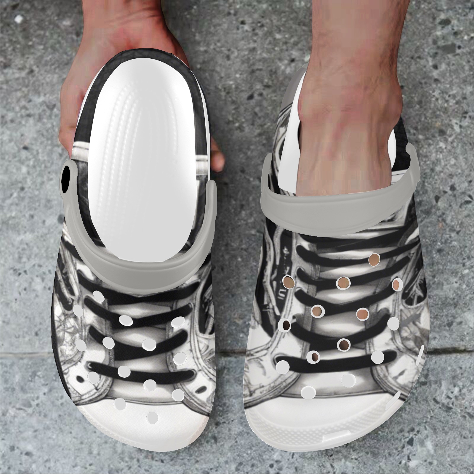 View recent photos (6)Sneaker Clogs Gray Custom Print Foam Clogs for ...