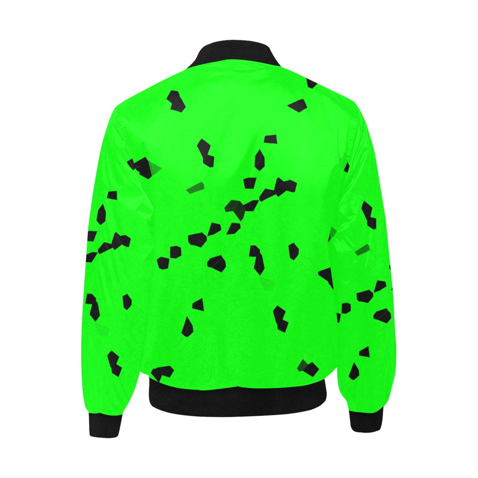 Black Interlocking Triangles Mosaic green All Over Print Quilted Bomber ...