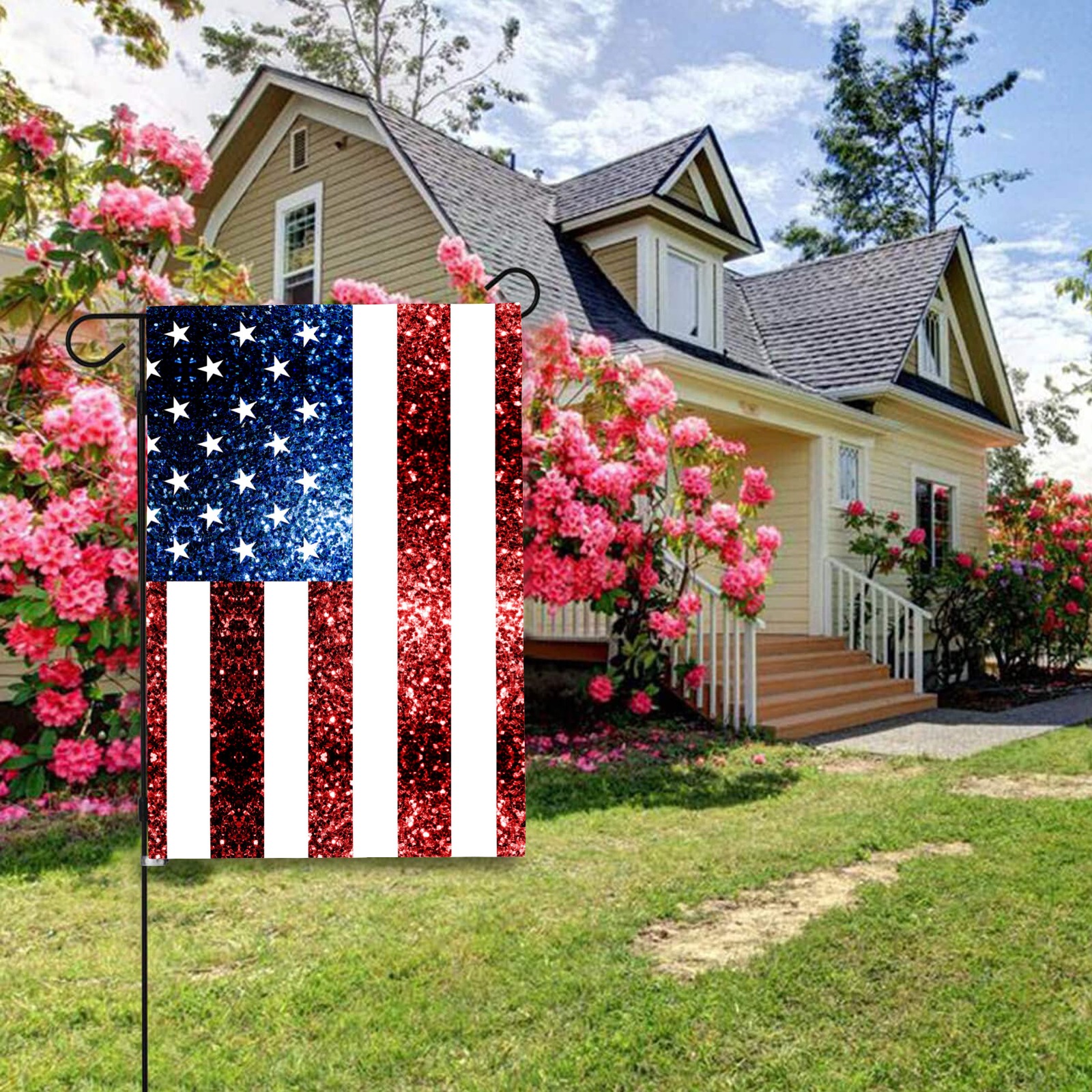 Sparkly USA flag America Red White Blue faux Sparkles patriotic bling ...