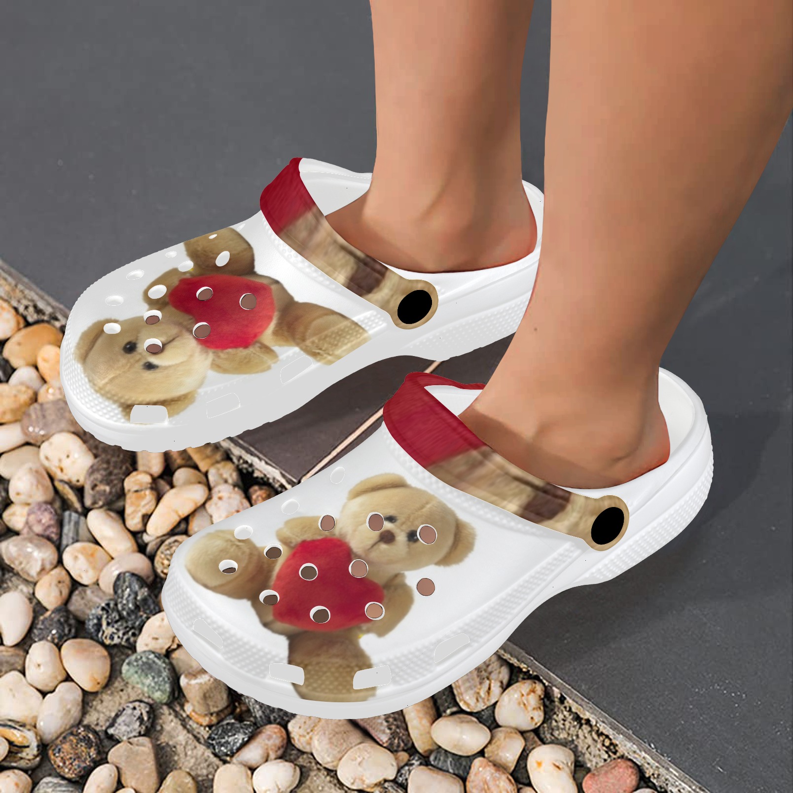Teddy Bear Custom Print Foam Clogs for Adults | ID: D7043357