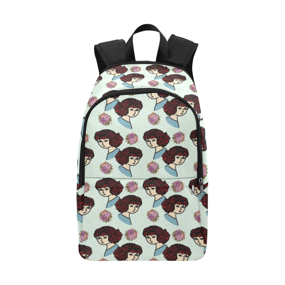 redhead girl blue Fabric Backpack for Adult (Model 1659) | ID: D7171895