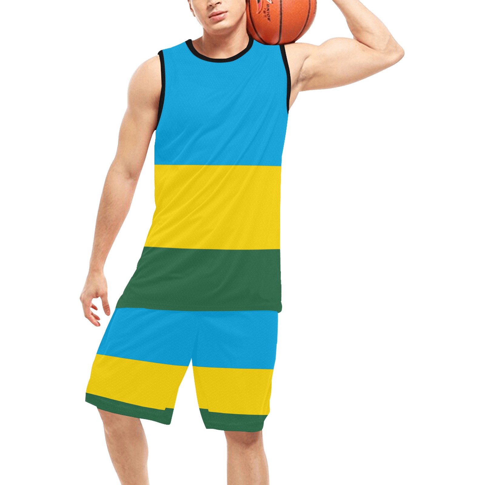 Flag_of_Rwanda.svg Basketball Uniform with Pocket | ID: D6310998
