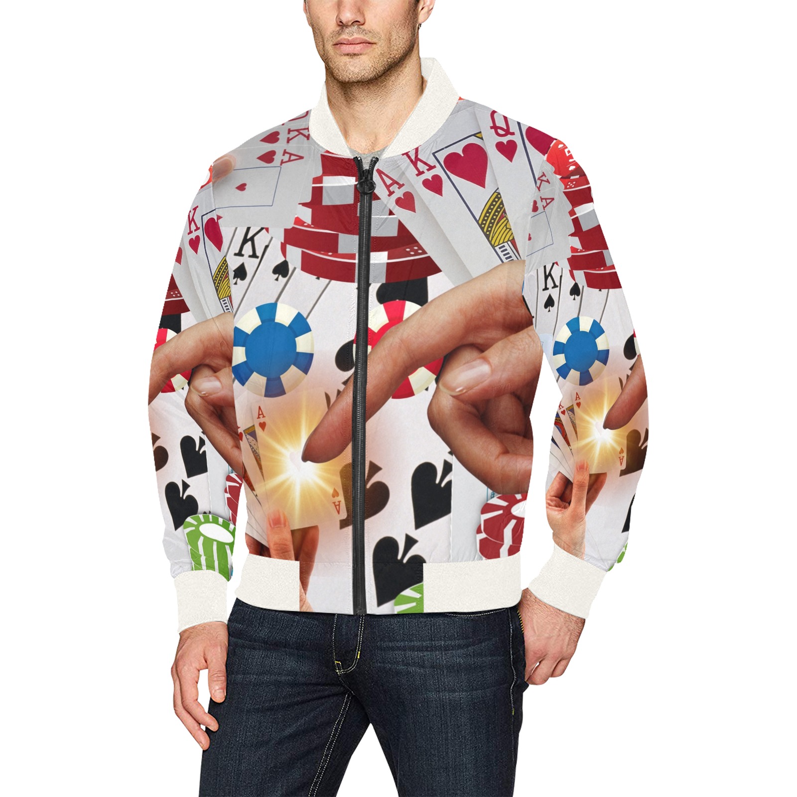 POKER NIGHT TOO All Over Print Bomber Jacket for Men (Model H31) | ID ...