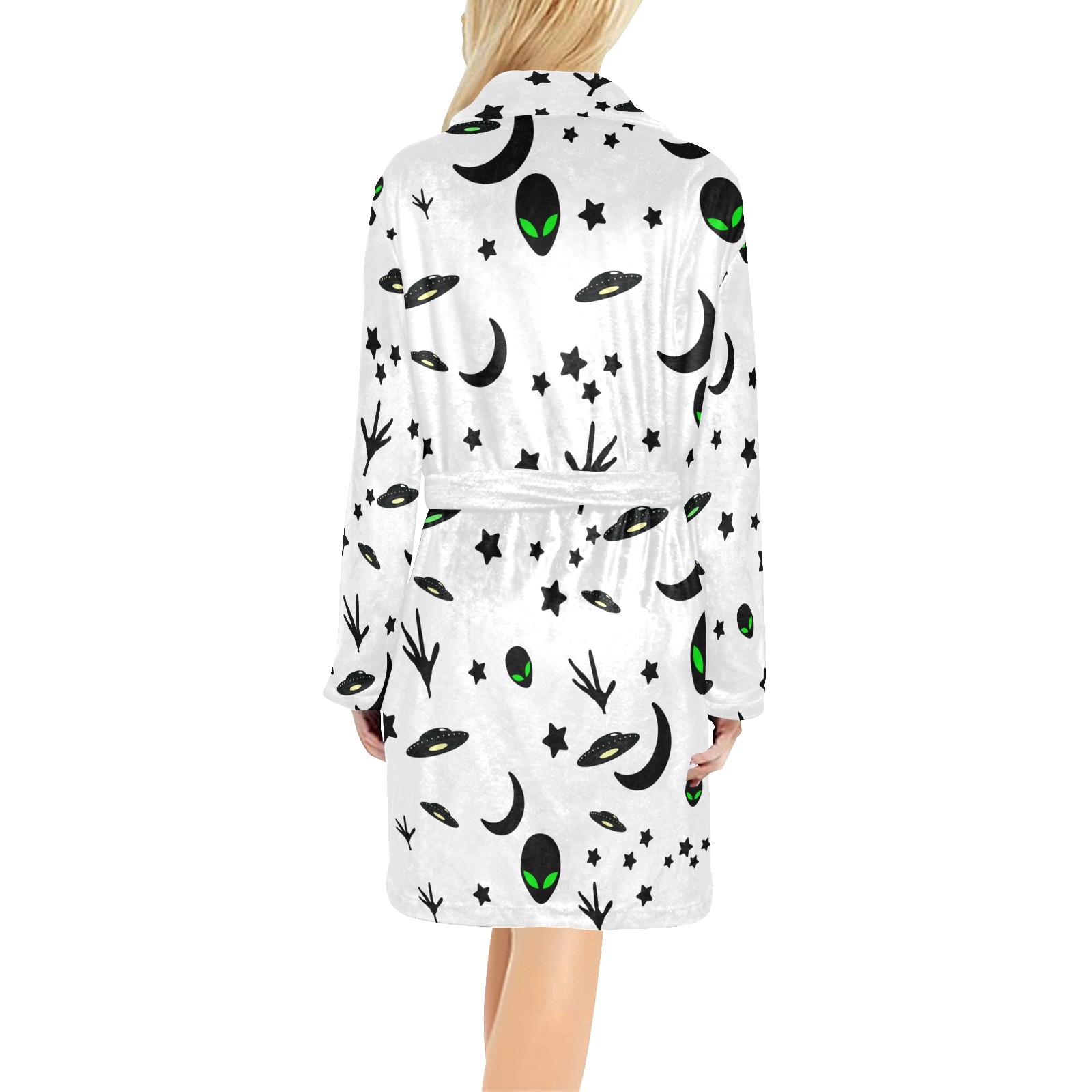 Aliens and Spaceships - White Women's All Over Print Night Robe | ID ...