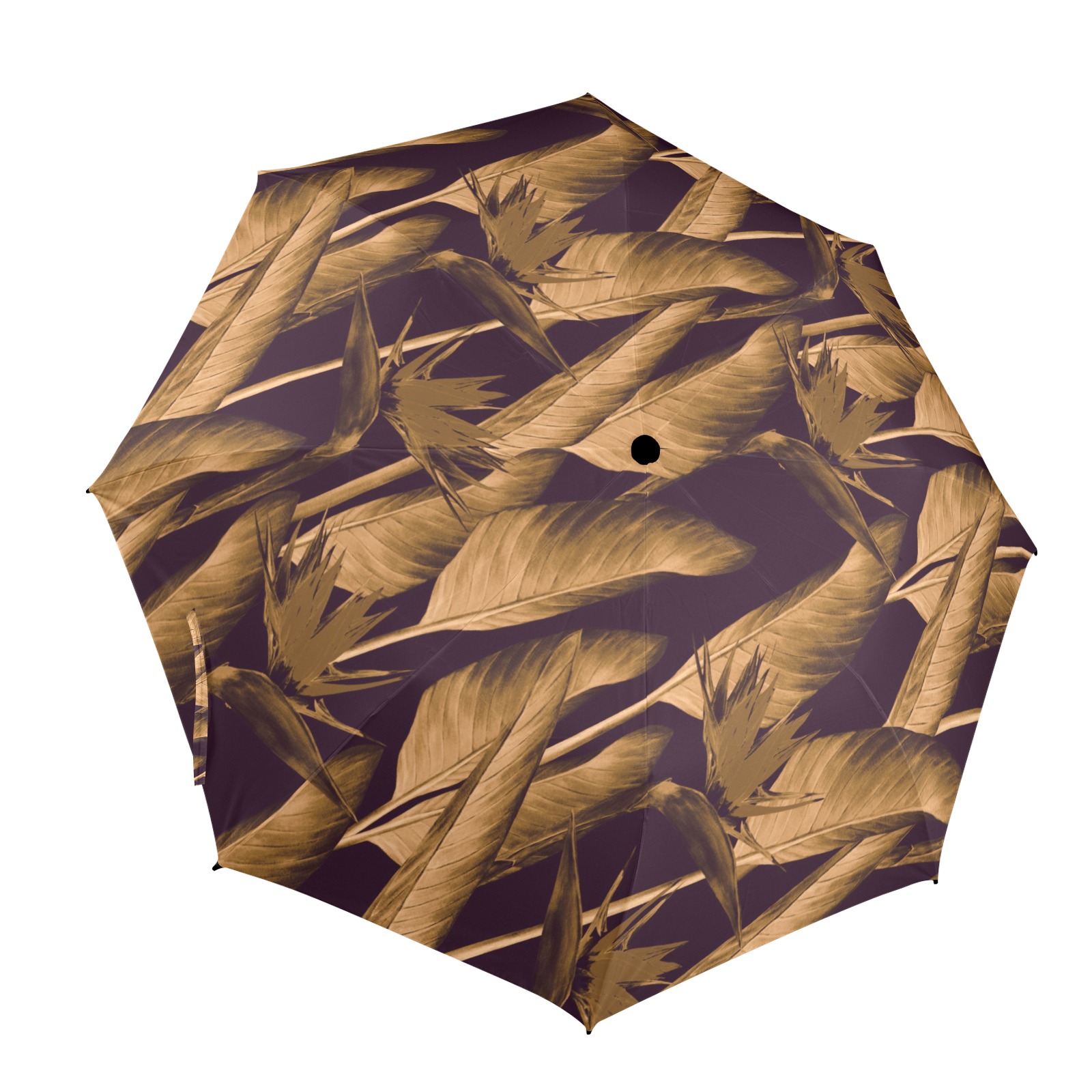 Botanical dark bird of paradise Semi-Automatic Foldable Umbrella (Model ...