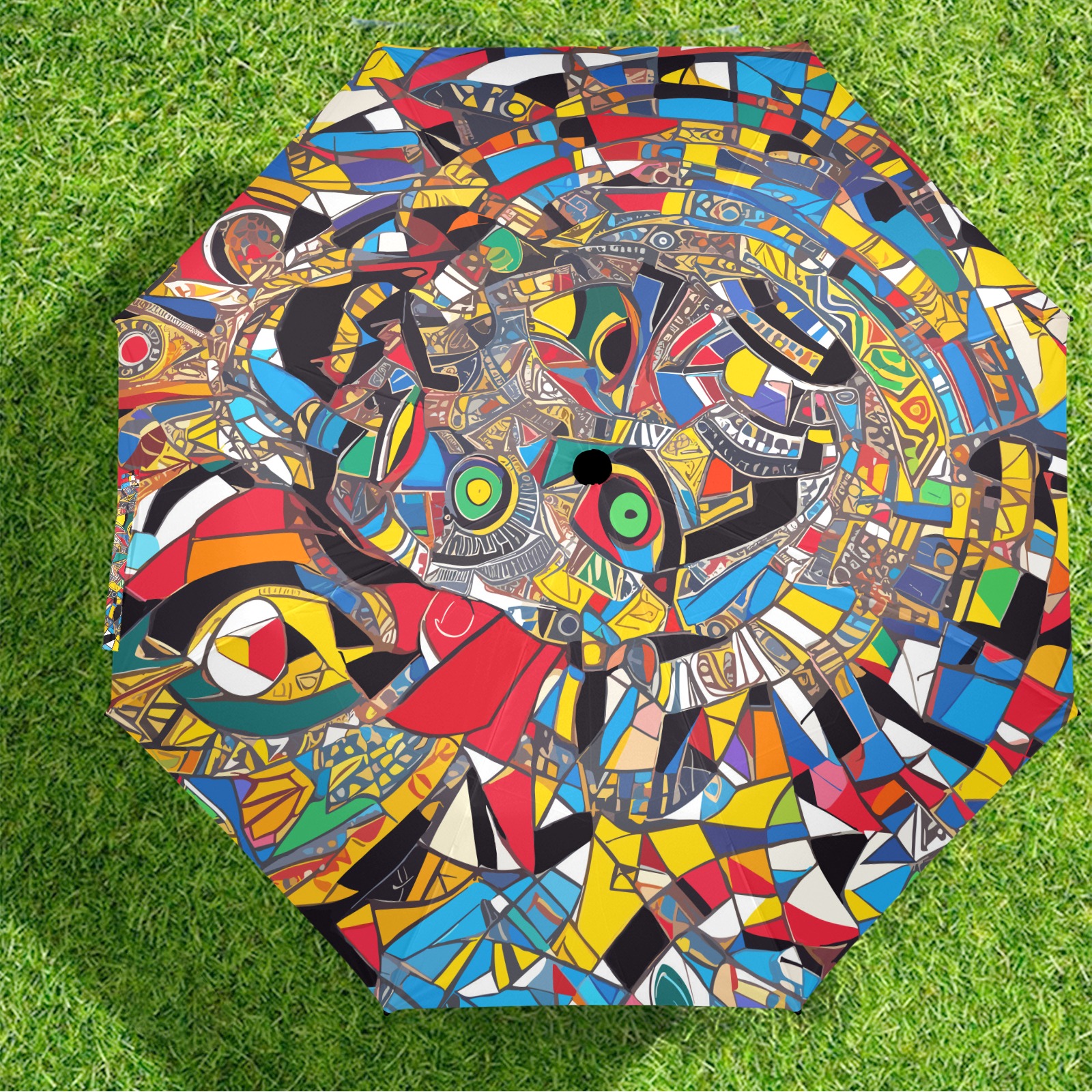 Modernist abstract art of an African mask. Semi-Automatic Foldable ...