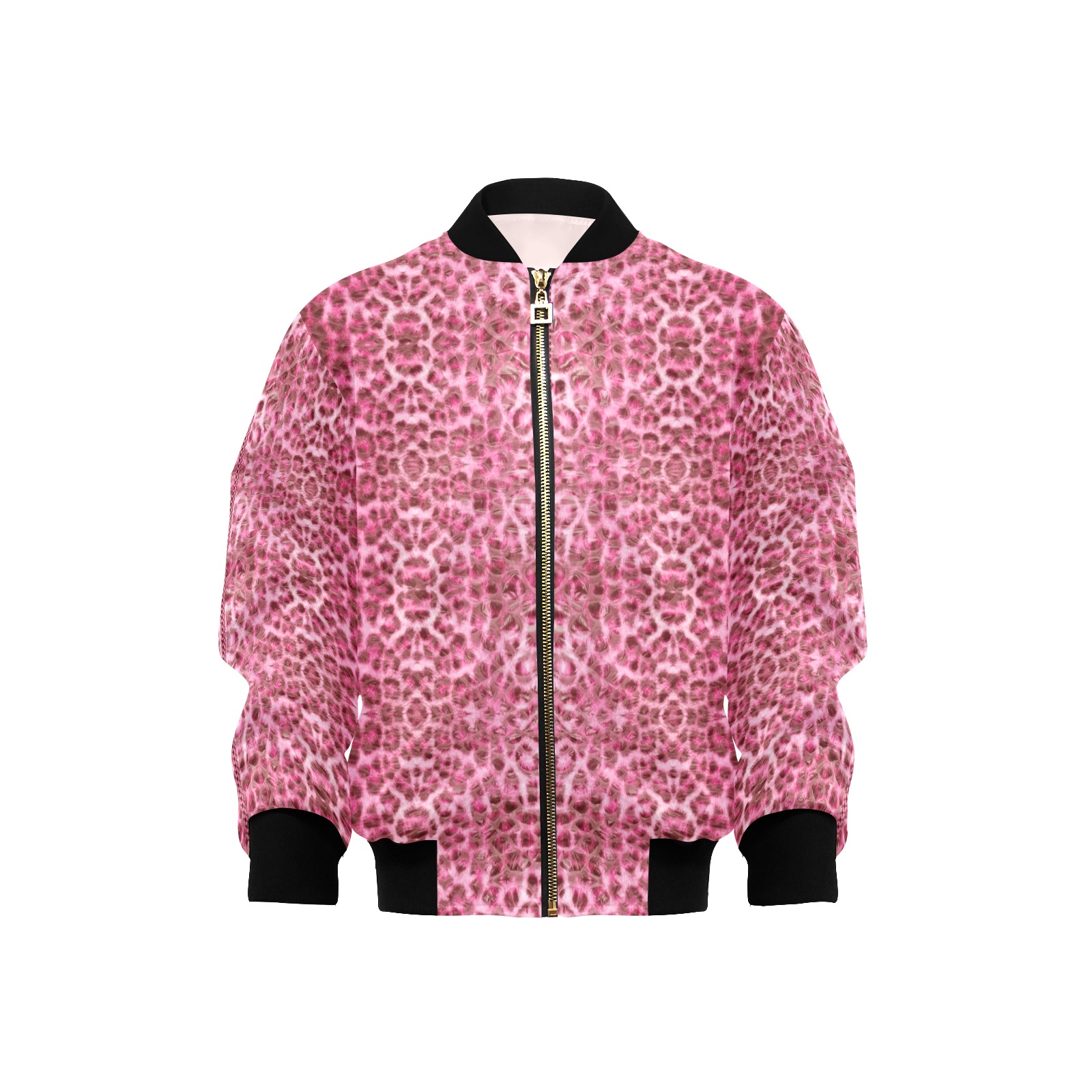 puma pink Kids' Bomber Jacket with Pockets (Model H40) | ID: D6423086
