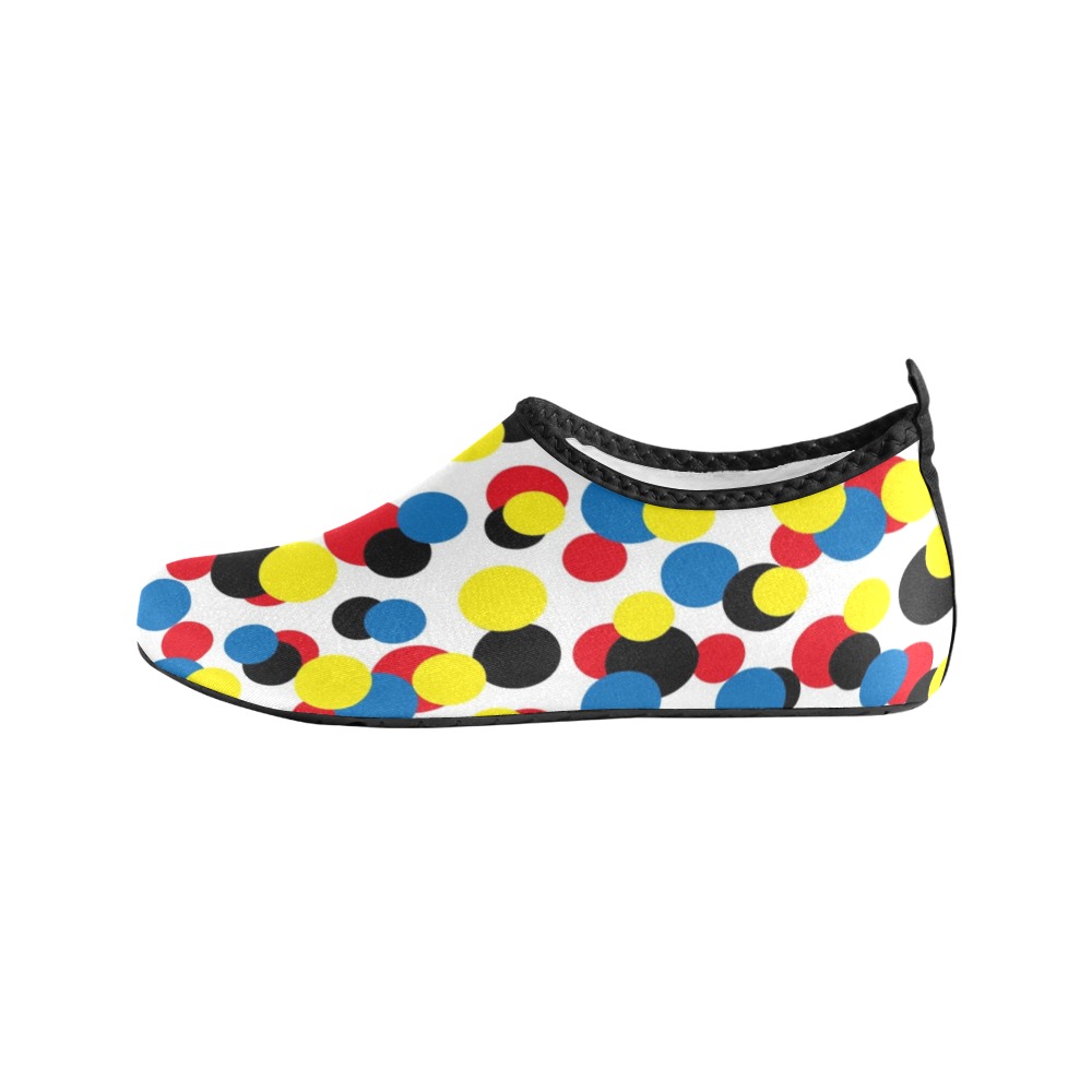 Mondrian Color Dots Men's Slip-On Water Shoes (Model 056) | ID: D6943378