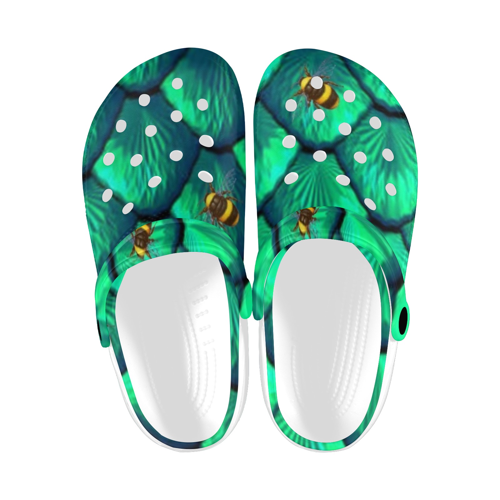 Mermaid Bees Custom Print Foam Clogs for Adults | ID: D6947116