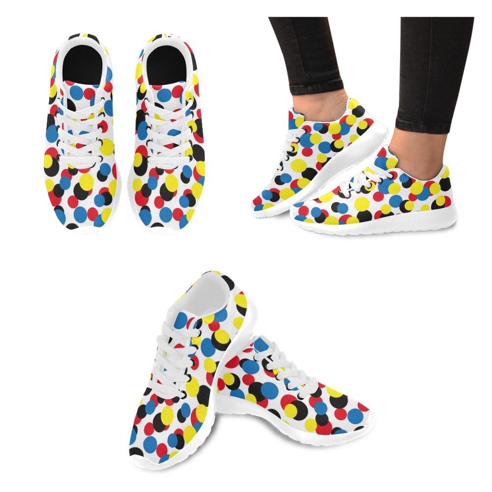 Mondrian Color Dots Men’s Running Shoes (Model 020) | ID: D6943373