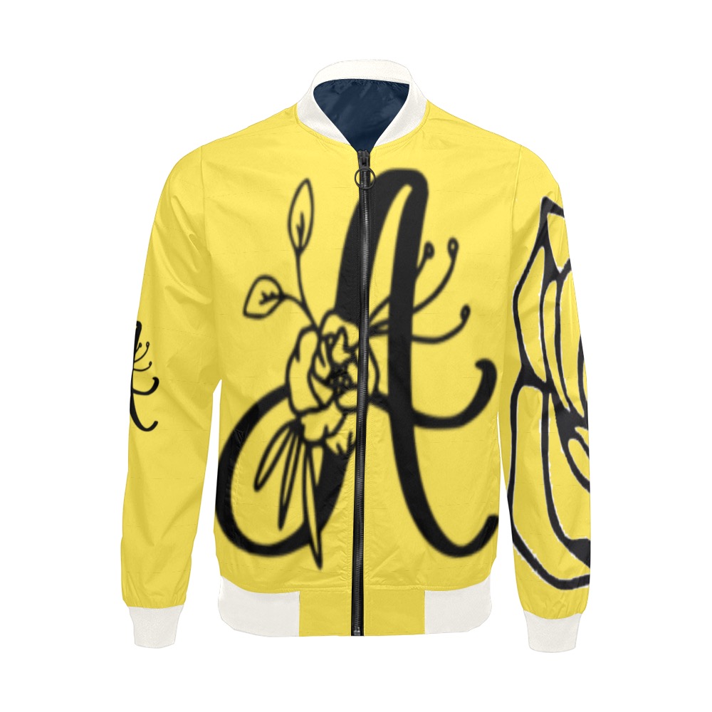 Mens Aromatherapy Apparel Yellow Boomer Jacket All Over Print Bomber ...