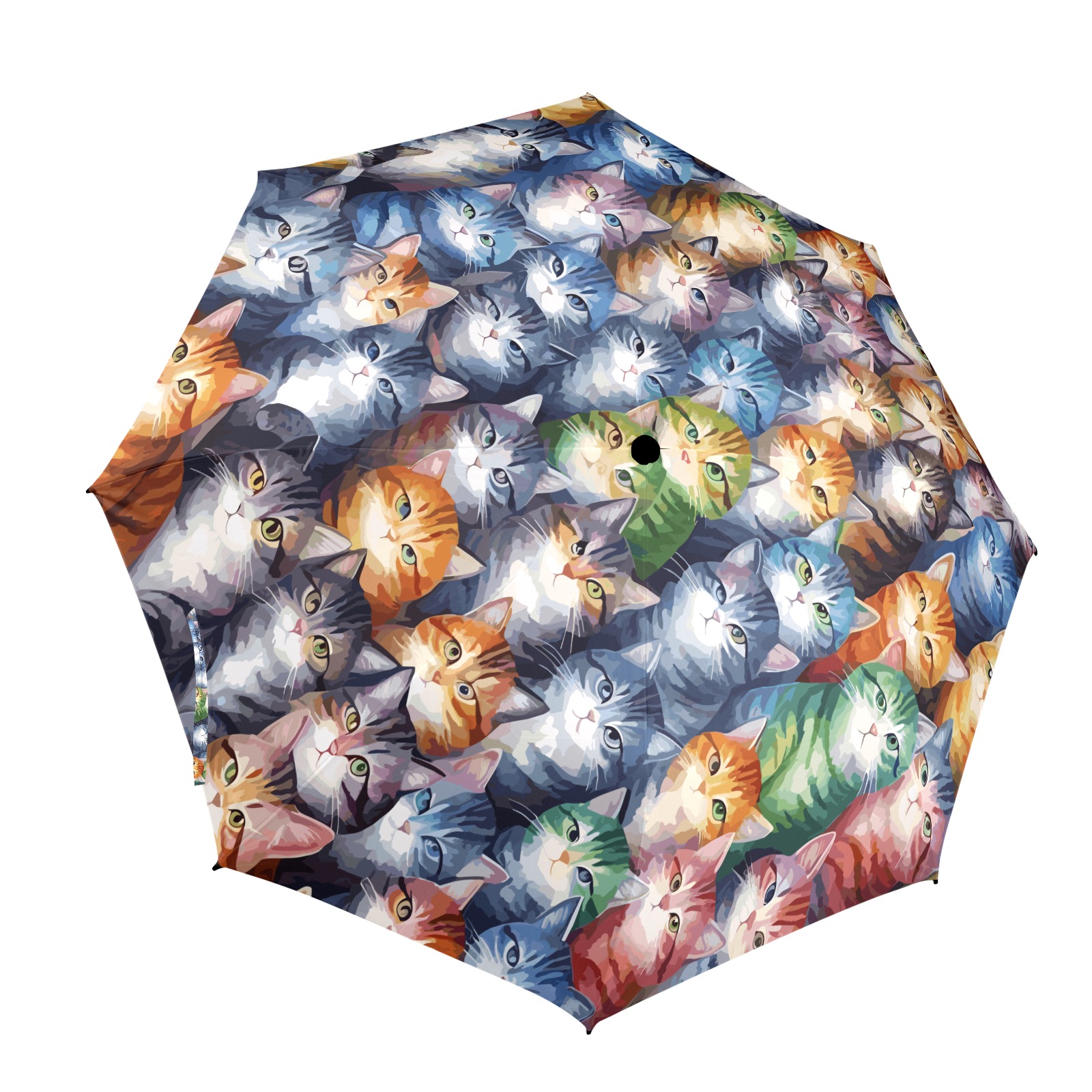 Charming pattern of colorful cat animals cool art. Semi-Automatic ...